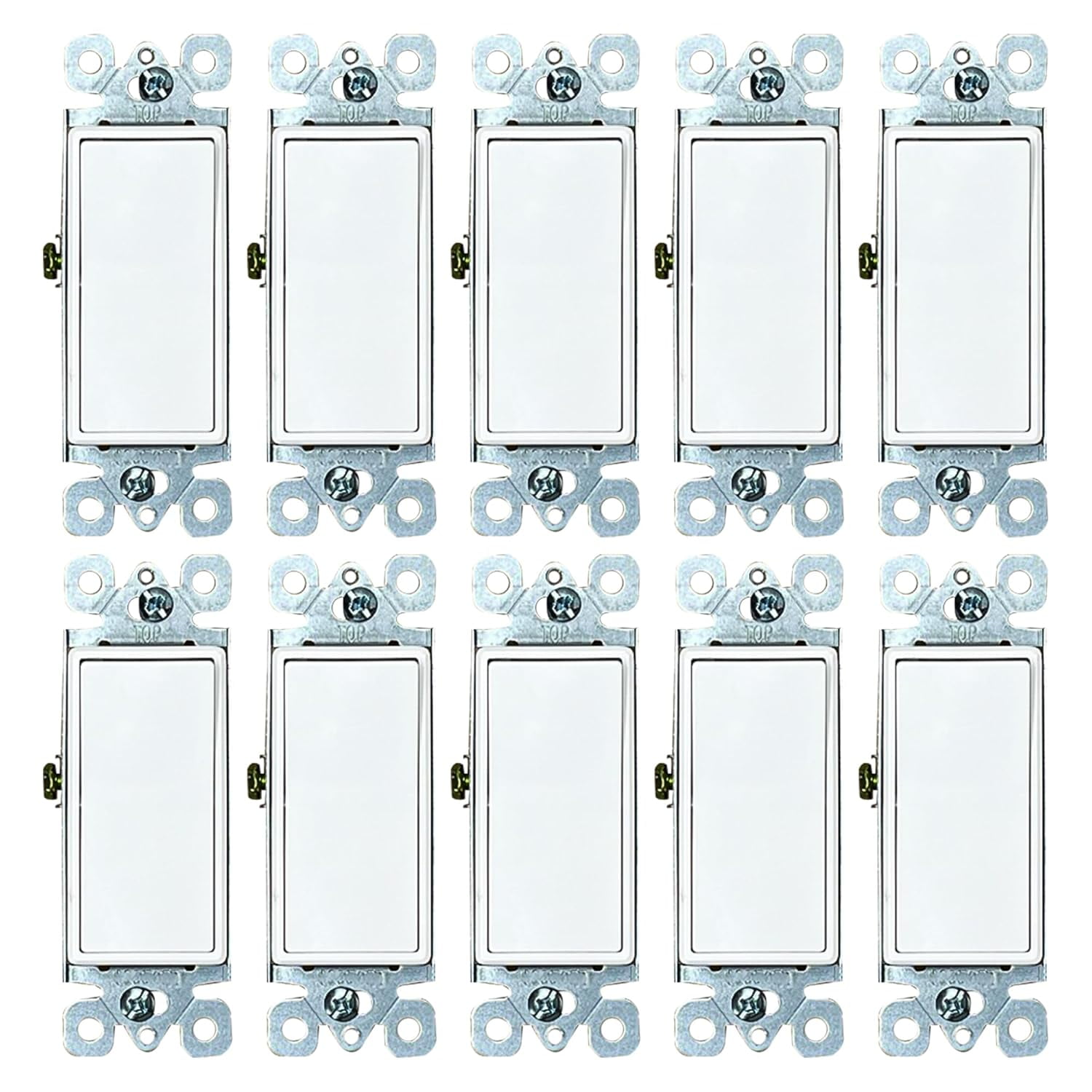 [40-Pack] PROCURU Decorator Paddle Rocker Light Switch, Single Pole, 3 ...