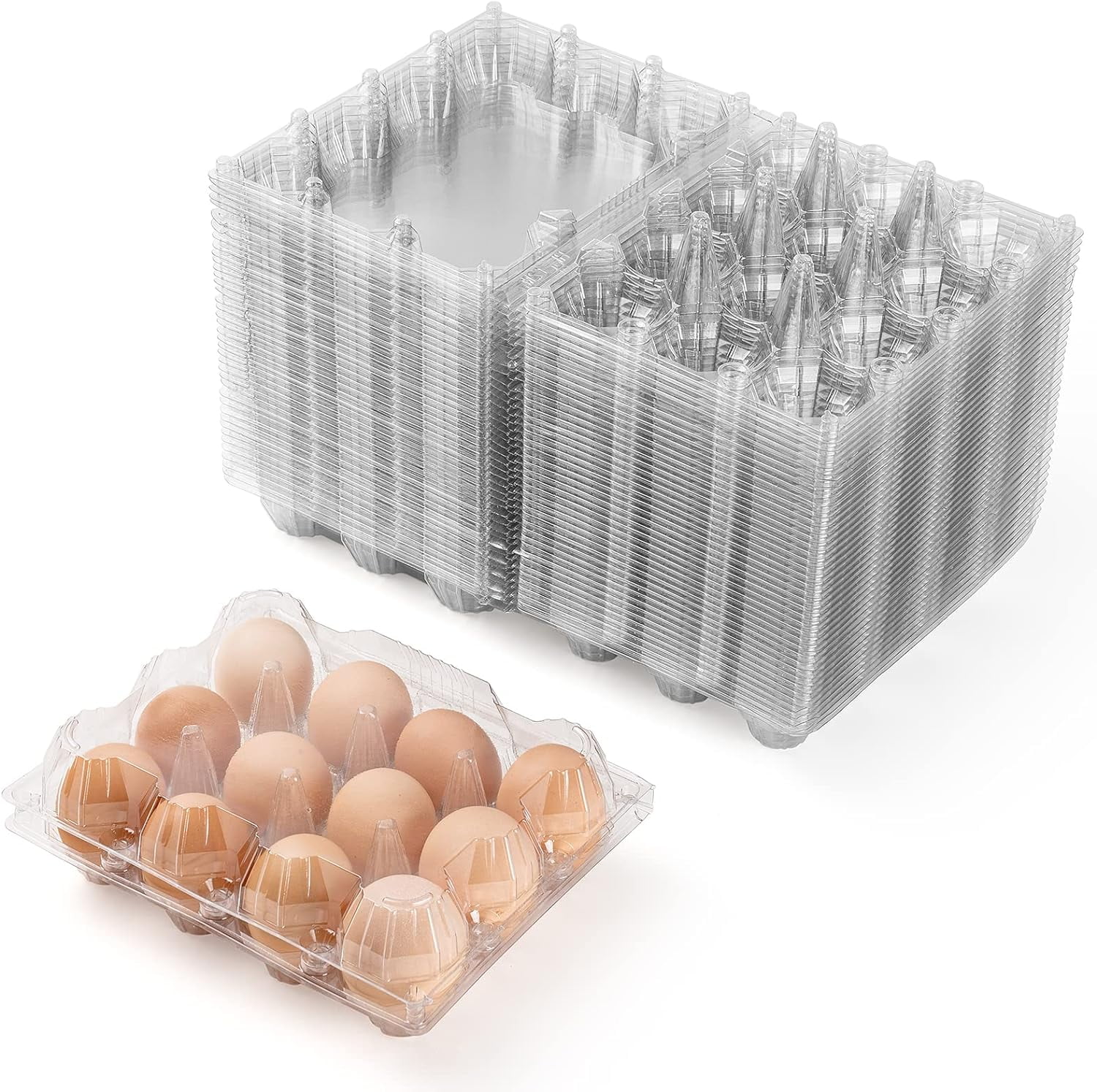 40 Pack Plastic Egg Cartons Cheap Bulk,1 Dozen Clear Empty Egg Cartons ...