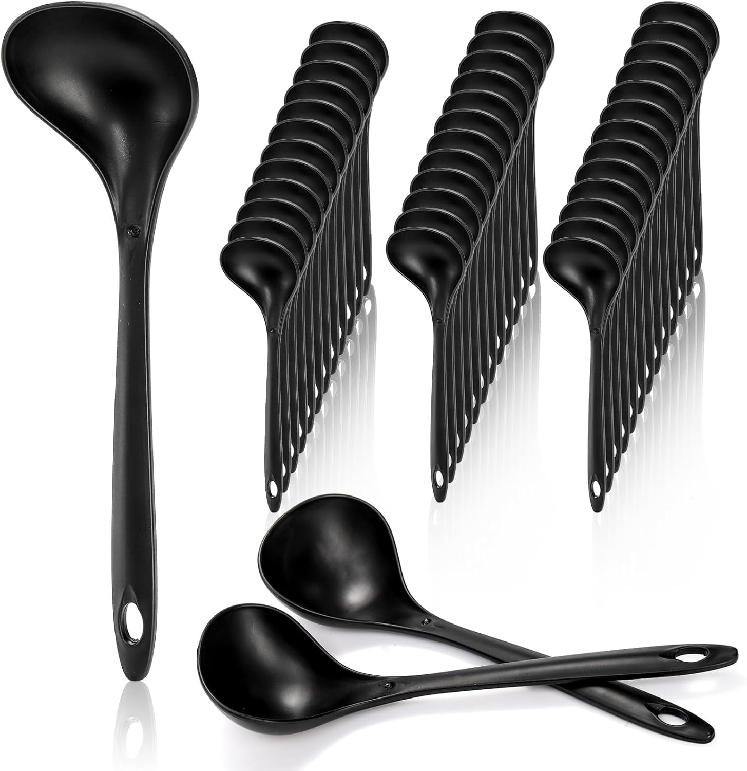40 Pack Plastic Ladle Spoons, 9 Inch Disposable Large Serving Spoons ...