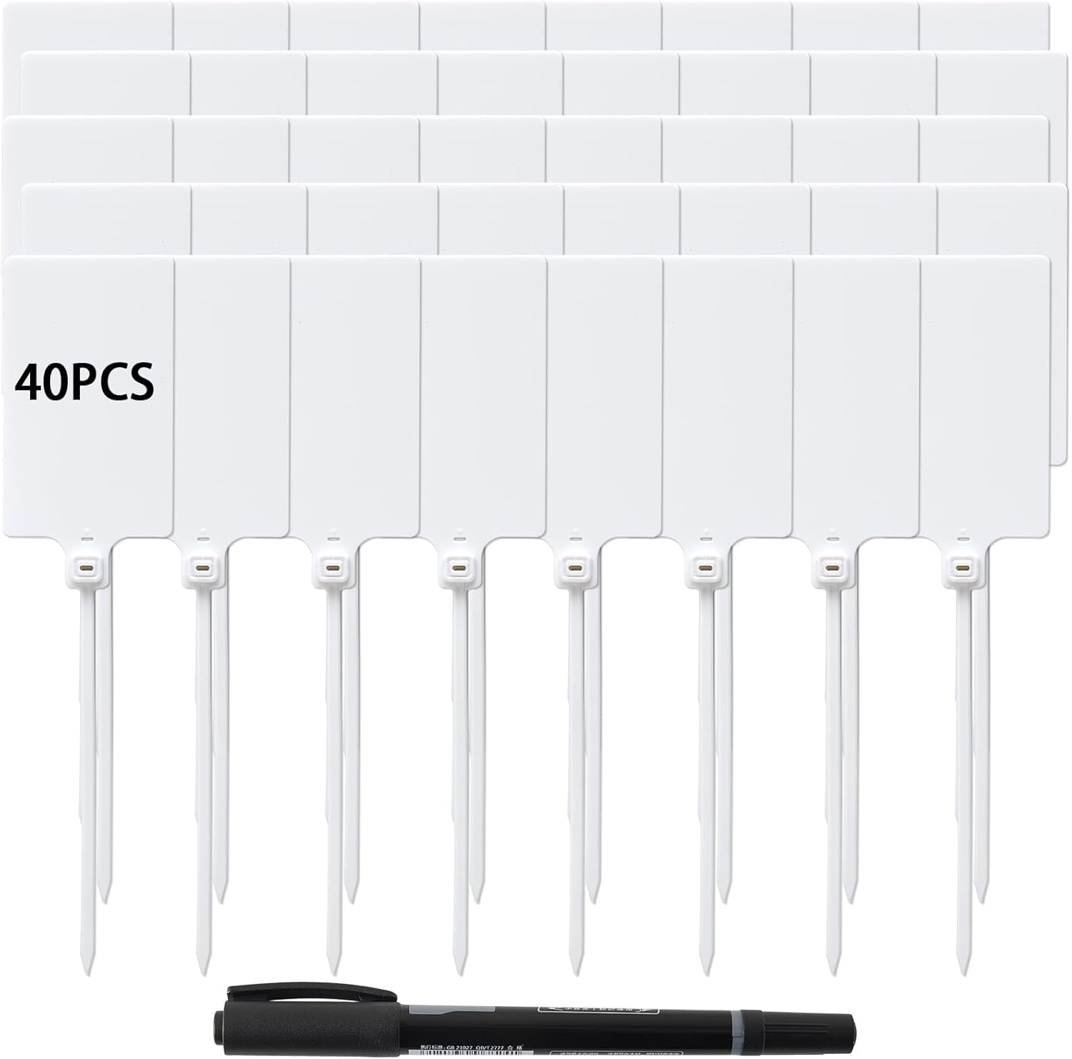 40-Pack Plastic Shipping Tags with Marker Pen, Waterproof Zip Tie ...