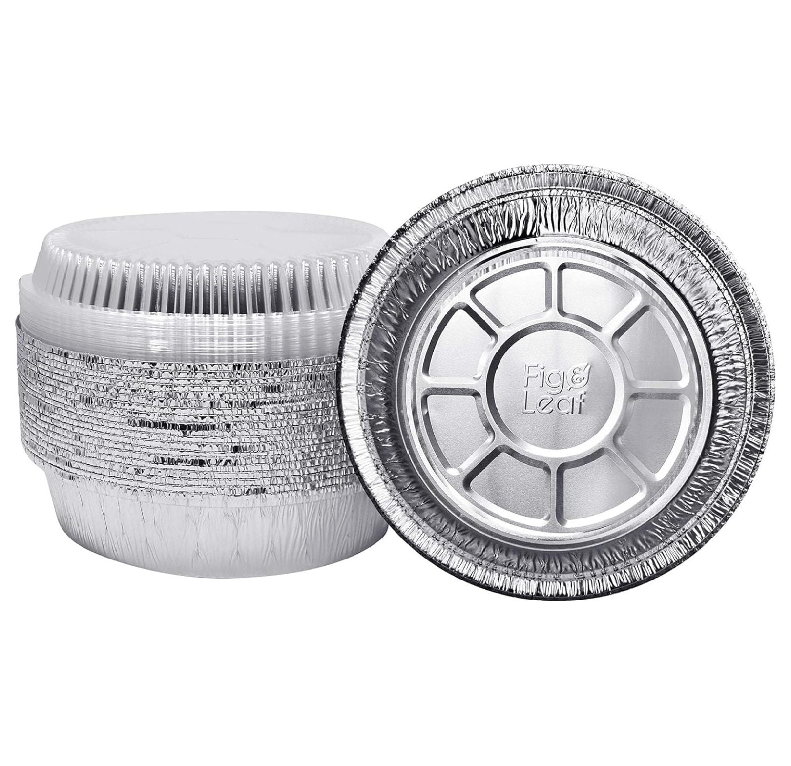 (40 Pack) Premium 8-Inch Round Pans with Plastic Dome Lids l Heavy Duty ...