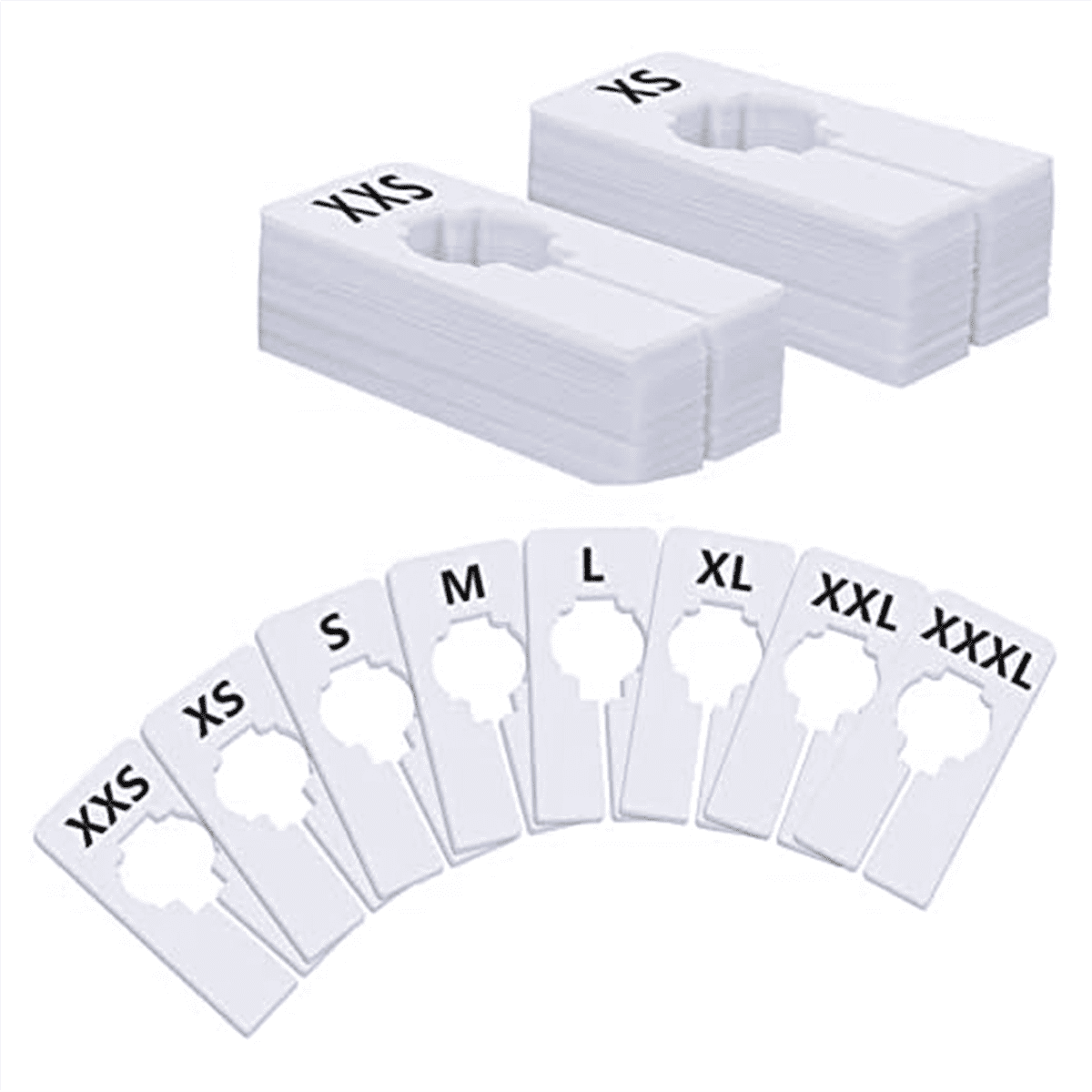 40 Pack Rectangular White Plastic Clothing Size Closet Rack Dividers ...