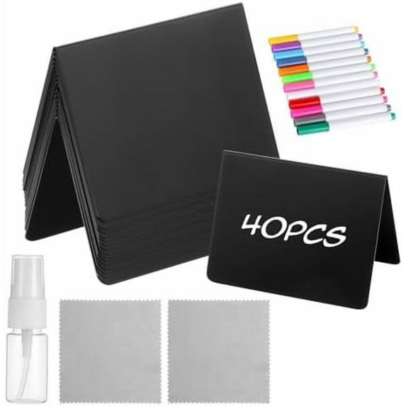 40 Pack Reusable Mini Chalkboard Signs, Food Labels for Party Buffet ...