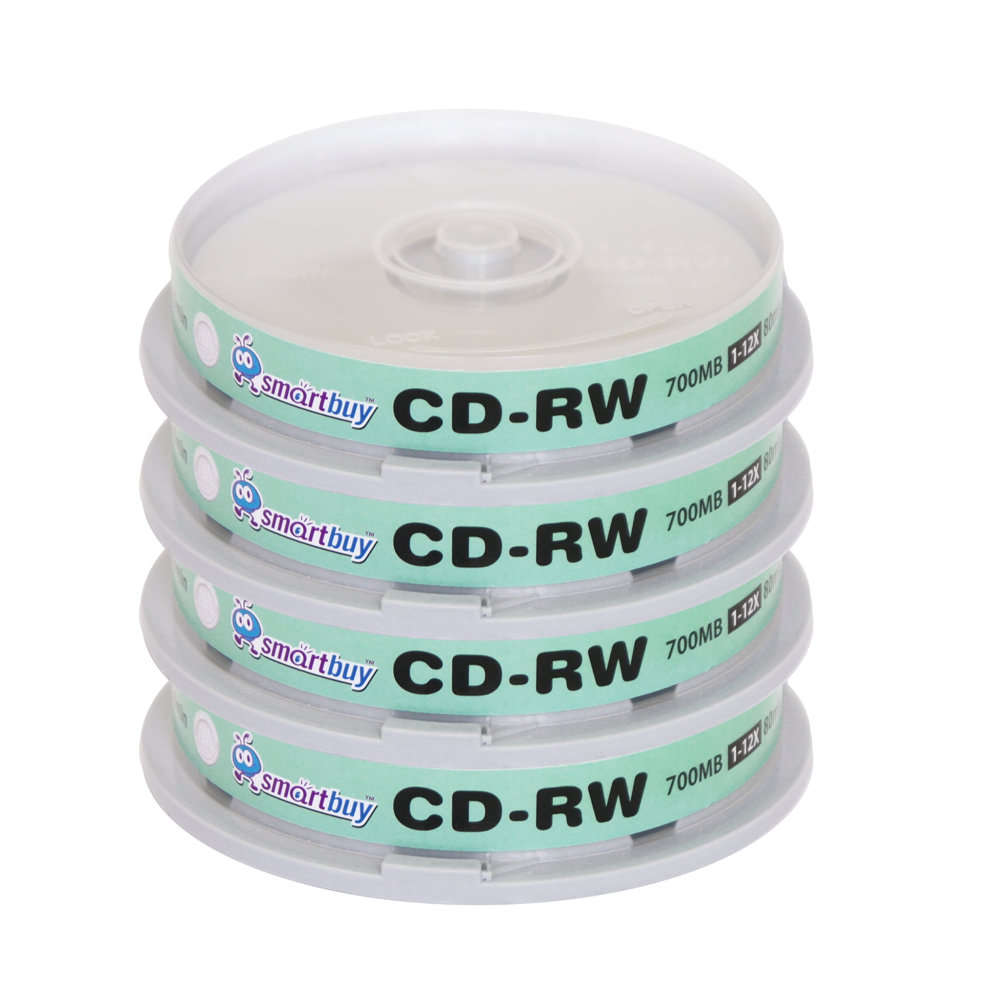 40 Pack Smartbuy CD-RW 1-12X 700MB/80Min High Speed Logo Rewritable ...