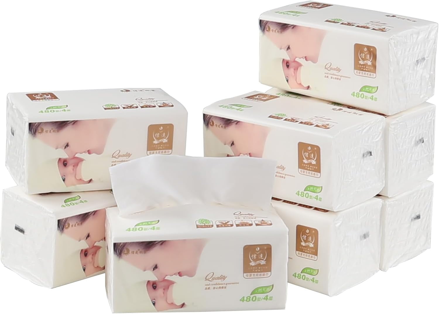 40-Pack Soft Facial Tissues, 4-ply White Facial Paper Tissue, 120 ...