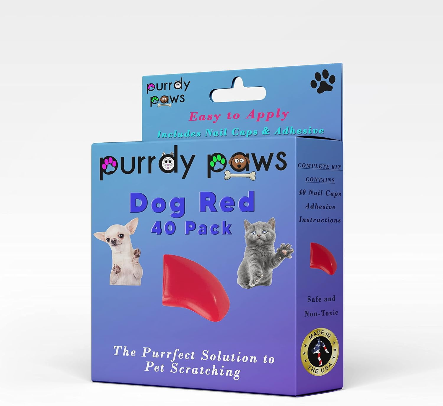 40 Pack Soft Nail Caps for Dog Claws RED Jumbo - Walmart.com