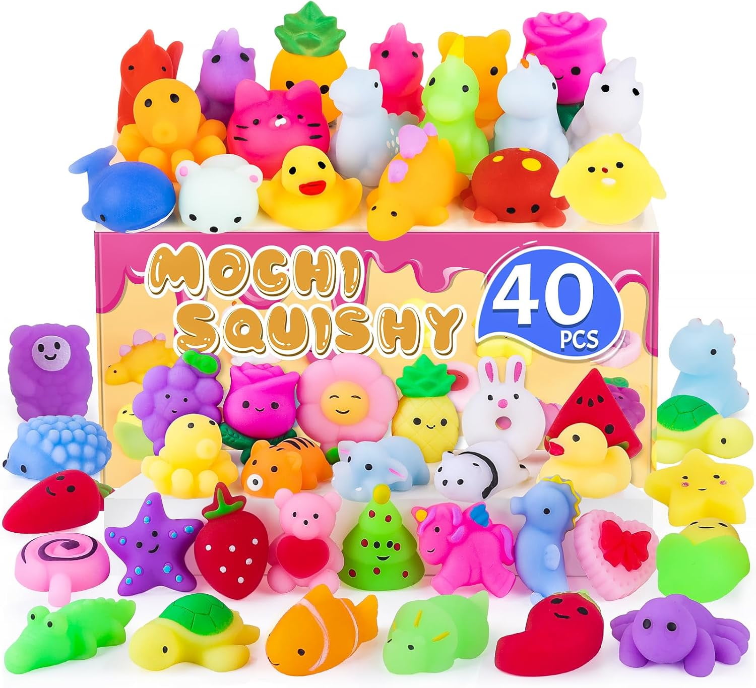 40 Pack Squishy Toys Squishies, Mochi Squishy Party Favors for Kids ...