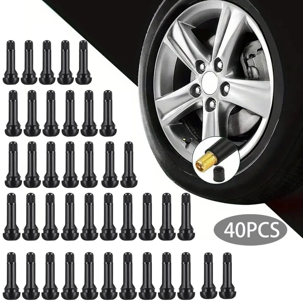 40-Pack TR414 Snap-in Tire Valve Stems - Universal Rubber & Aluminum ...