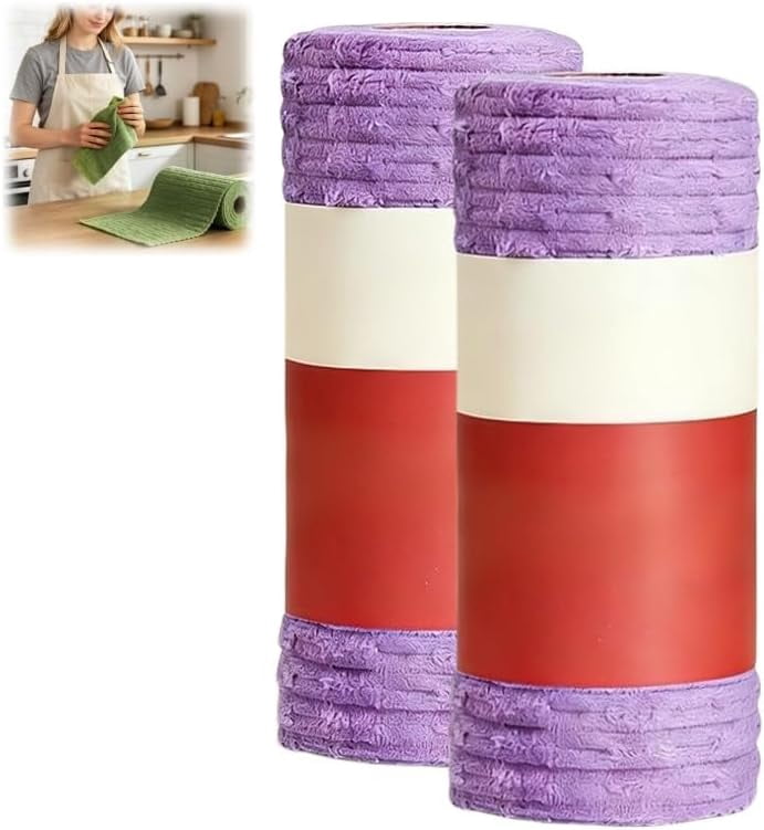 40 Pack Tear Off Cleaning Cloth Roll, Ribbed Microfiber Towels, Ultra ...
