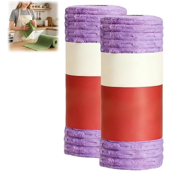 40 Pack Tear Off Cleaning Cloth Roll, Ribbed Microfiber Towels, Ultra ...