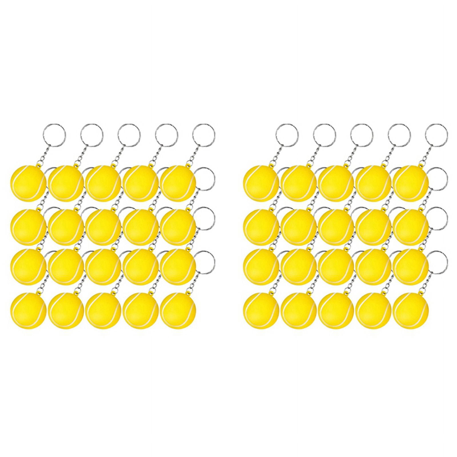 40 Pack Tennis Yellow Keychains for Favors, School Carnival Reward, Bag ...