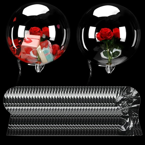 40 Pack Valentine's Day Large Clear Balloons for Stuffing Pre Stretched ...