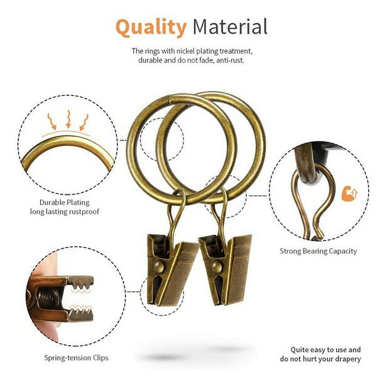 40 Pack Vintage Curtain Clips, Strong Metal Decorative Rustproof ...