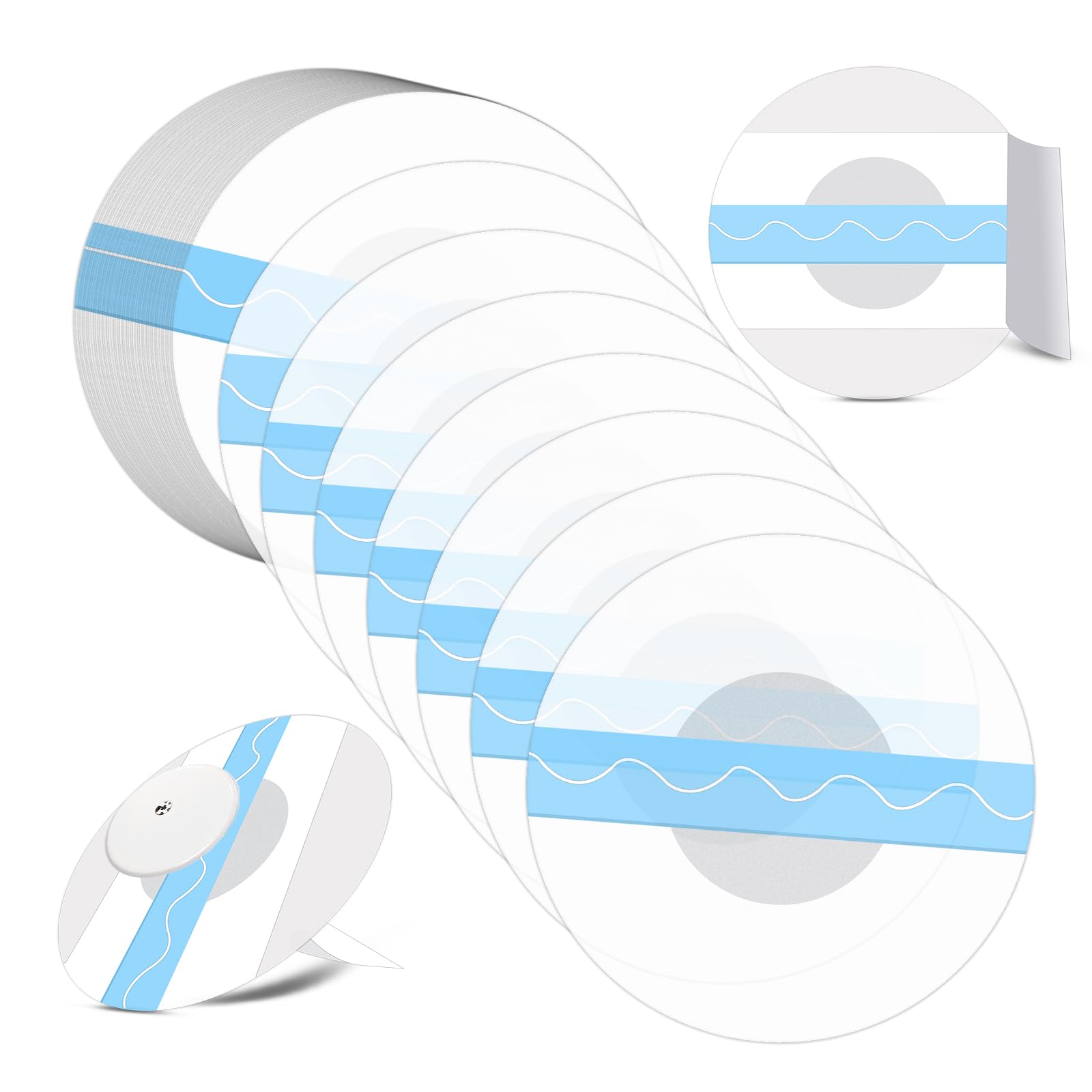 40 Pack Waterproof Adhesive Plasters Sensor Covers, , Clear CGM ...
