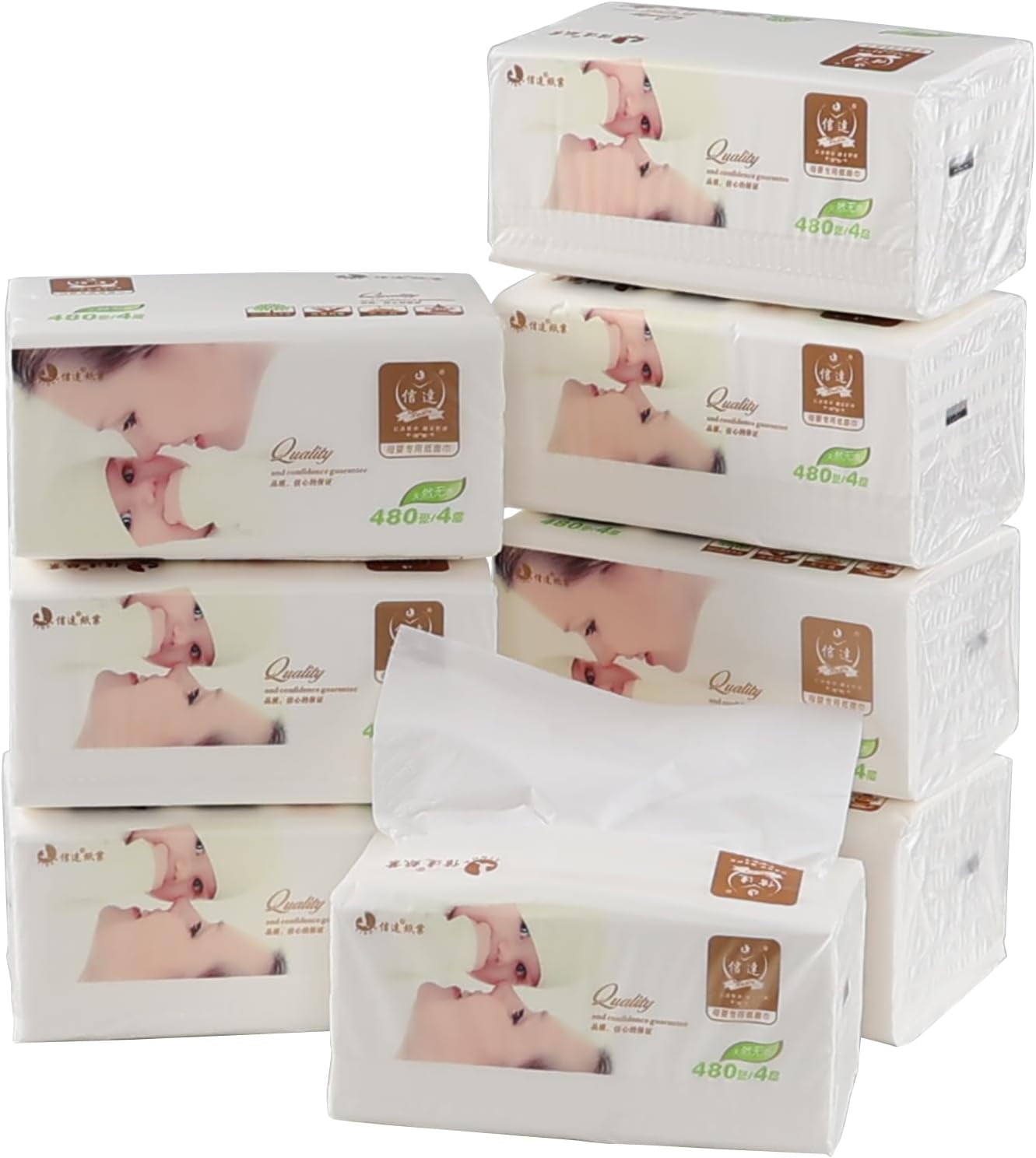 40-Pack White Facial Paper Tissue, 4-Ply household facial tissues, 120 ...
