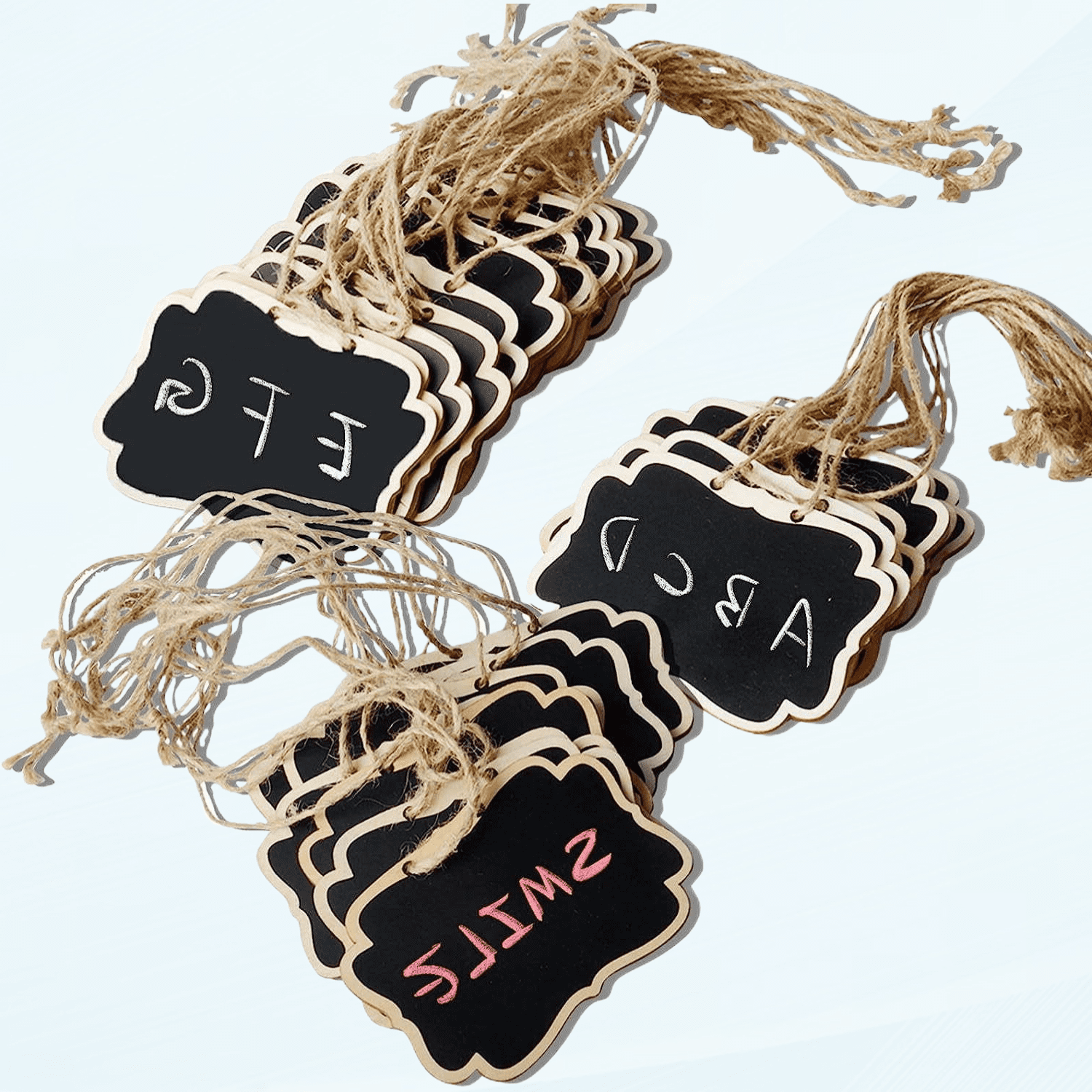 40 PackKids Chalkboard Tags With Hanging String Double Sided Chalkboard ...