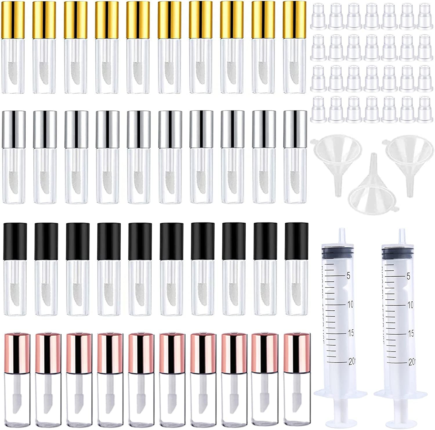 40 Packs 1.2 mL Pretty Empty Lip Gloss Tubes Containers, Clear Mini ...