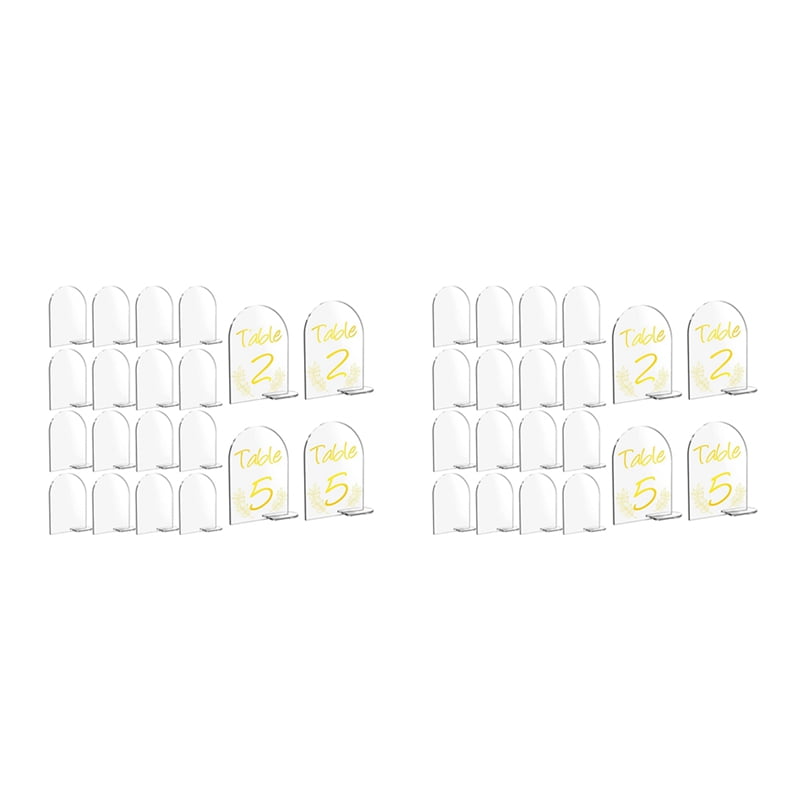 40 Packs 6X4 Inch Blank Acrylic Numbers Signs with Stand Wedding ...