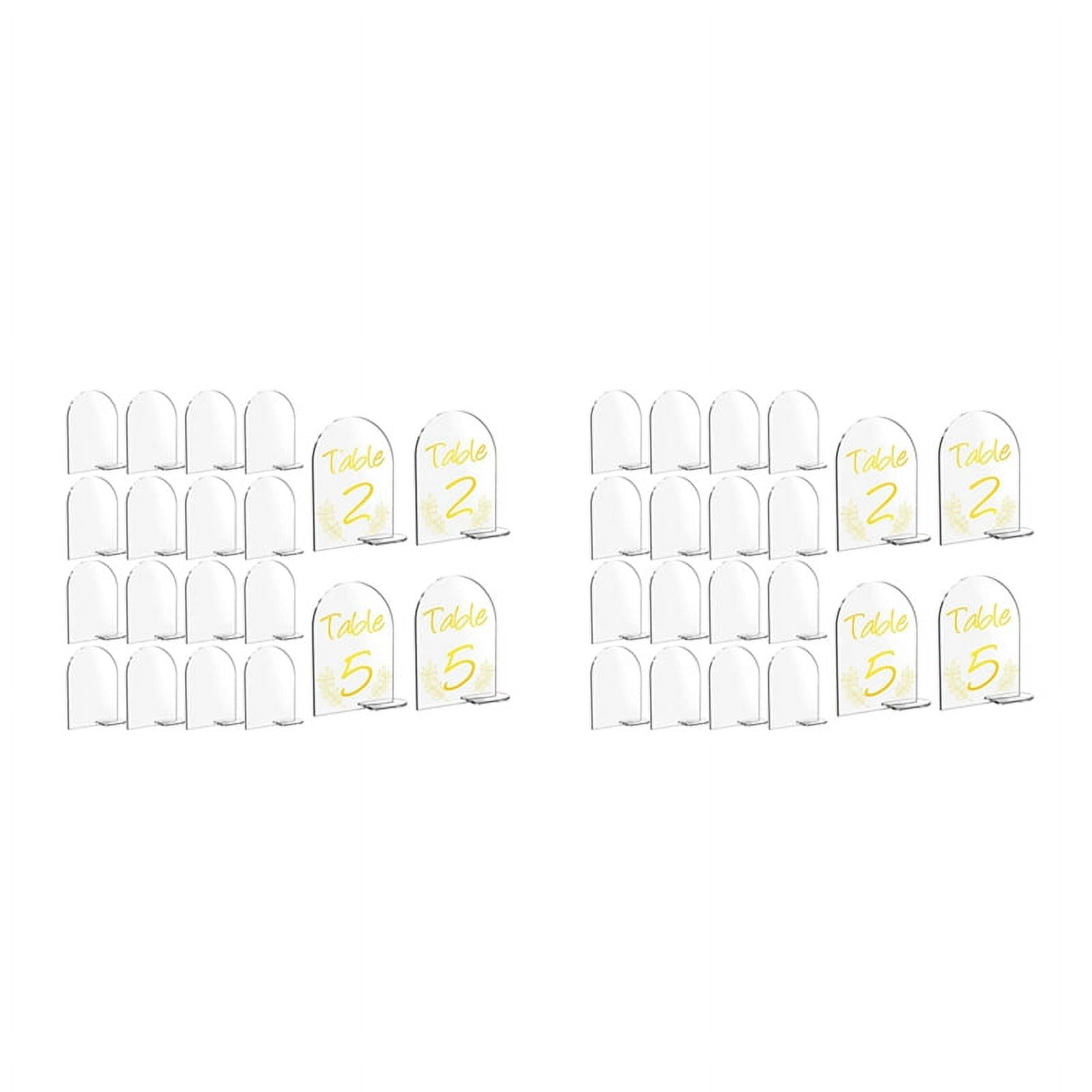 40 Packs 6X4 Inch Blank Acrylic Numbers Signs with Stand Wedding ...