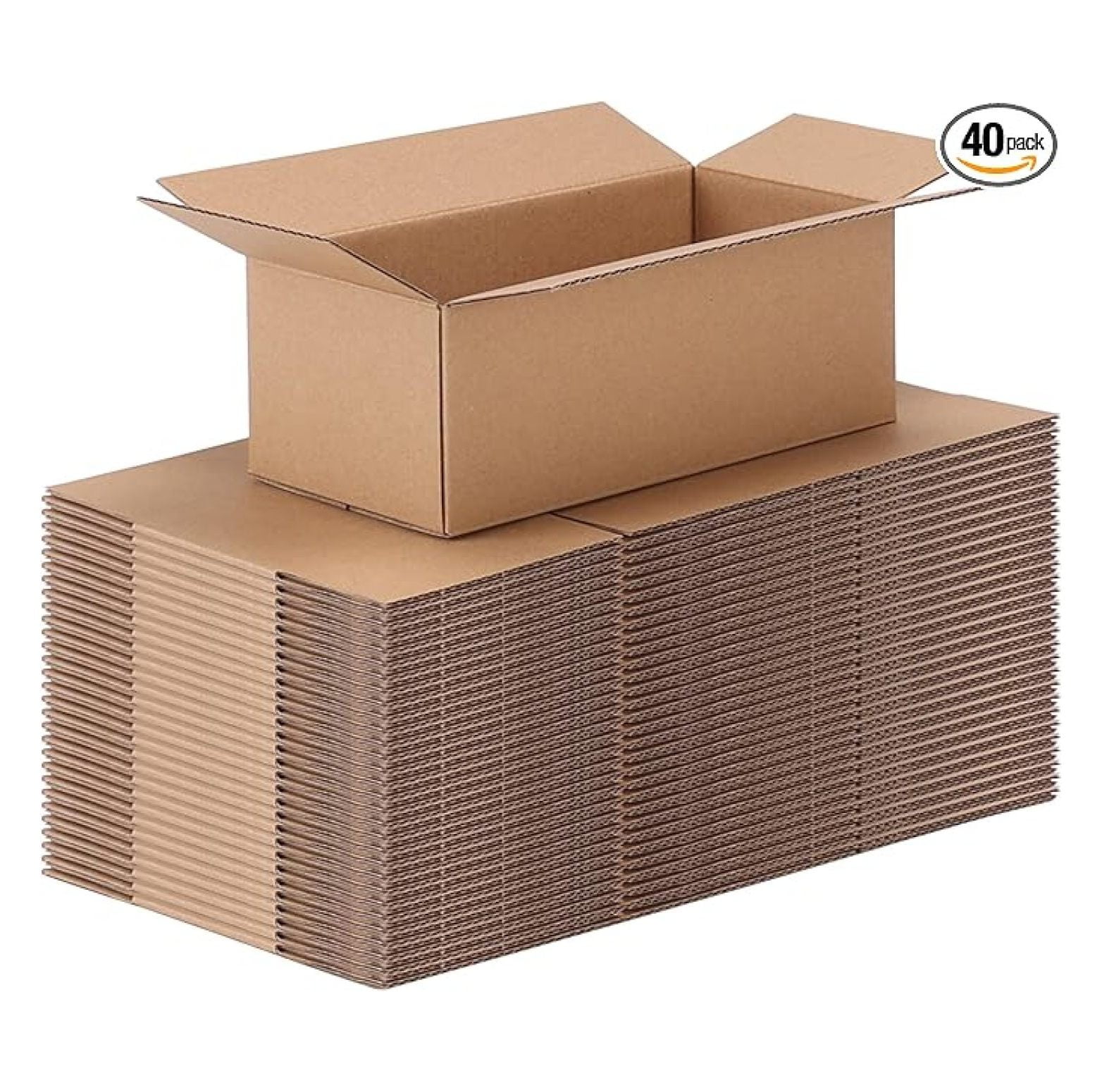 40 Packs 8x4x3 Shipping Boxes for Small Business, Corrugated Cardboard ...