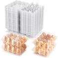 40 Packs Plastic Egg Cartons 12 Count 2x6 Grid Design Reusable Clear ...