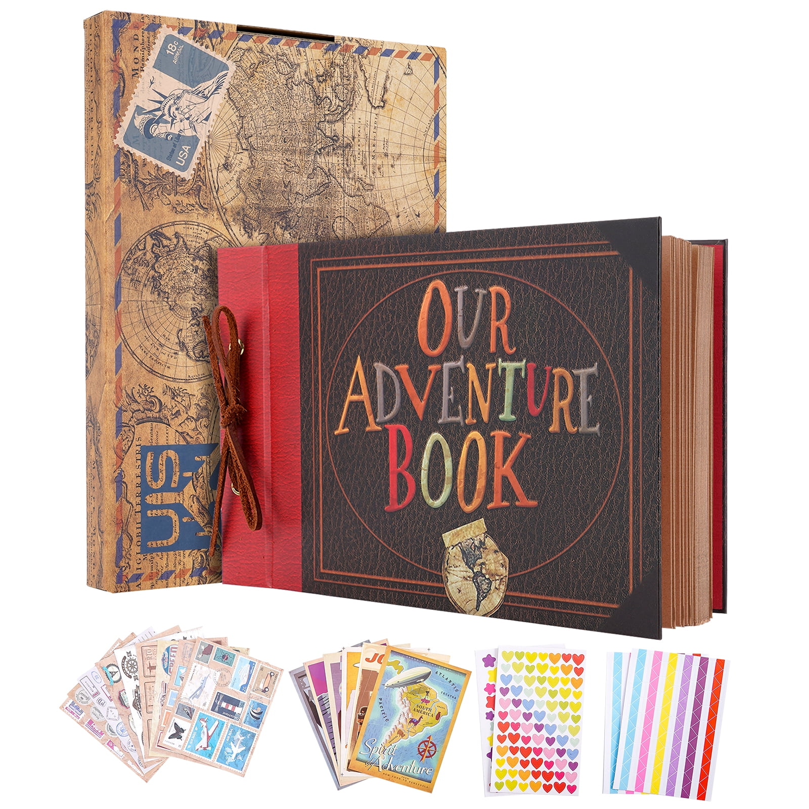 KIA Leather Scrapbook Album Our Adventure Book DIY Memory Travel Scrap ...