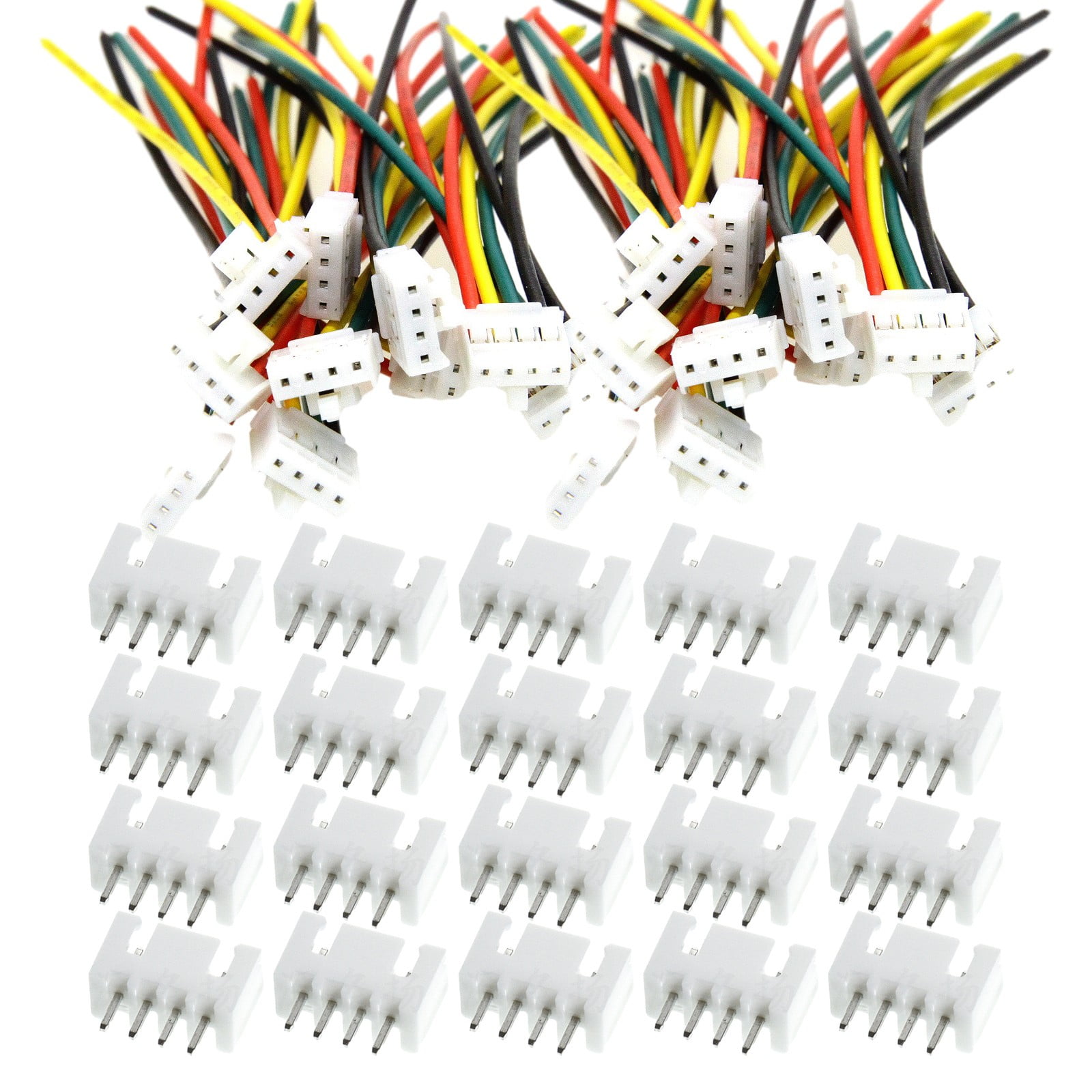 40 Pairs 2.54 mm Connector 4 Pin Male and Female Connectors for LED ...