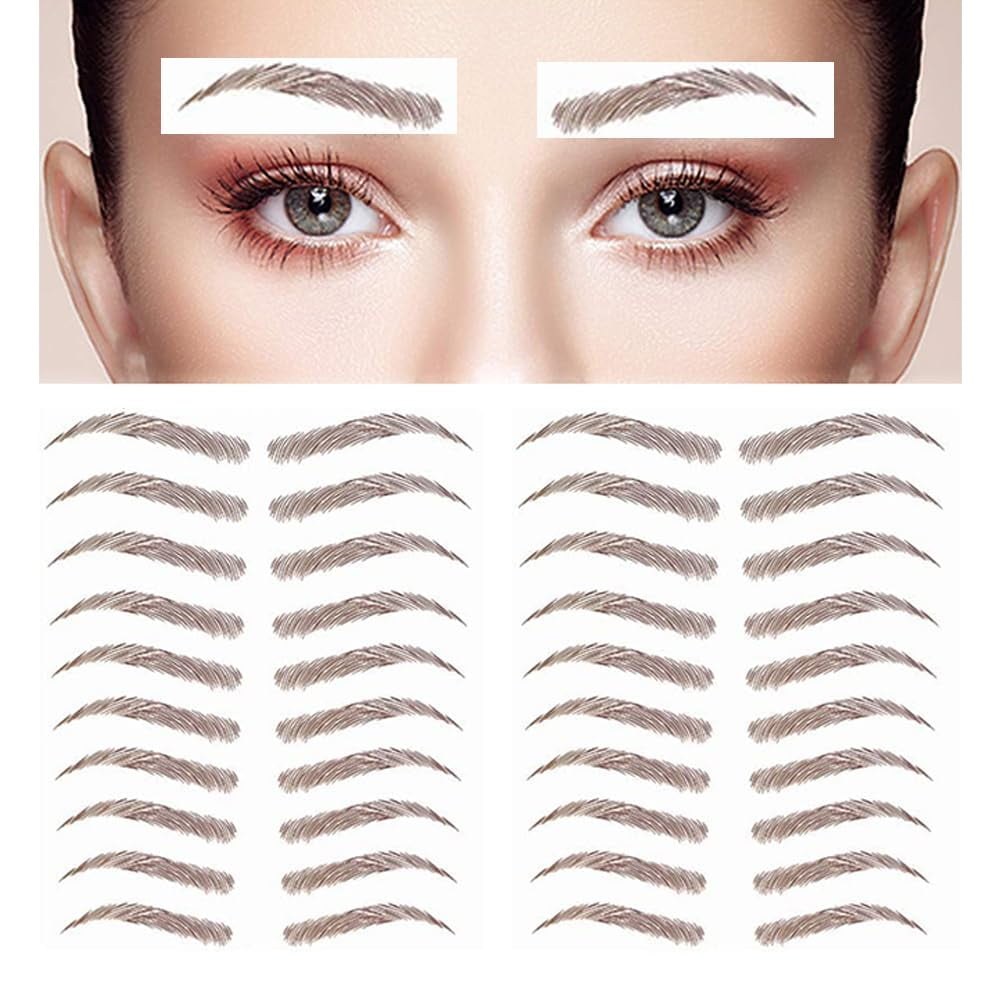 40 Pairs Eyebrow Tattoo DHF10 Stickers Waterproof Peel Off 6D Eyebrow ...