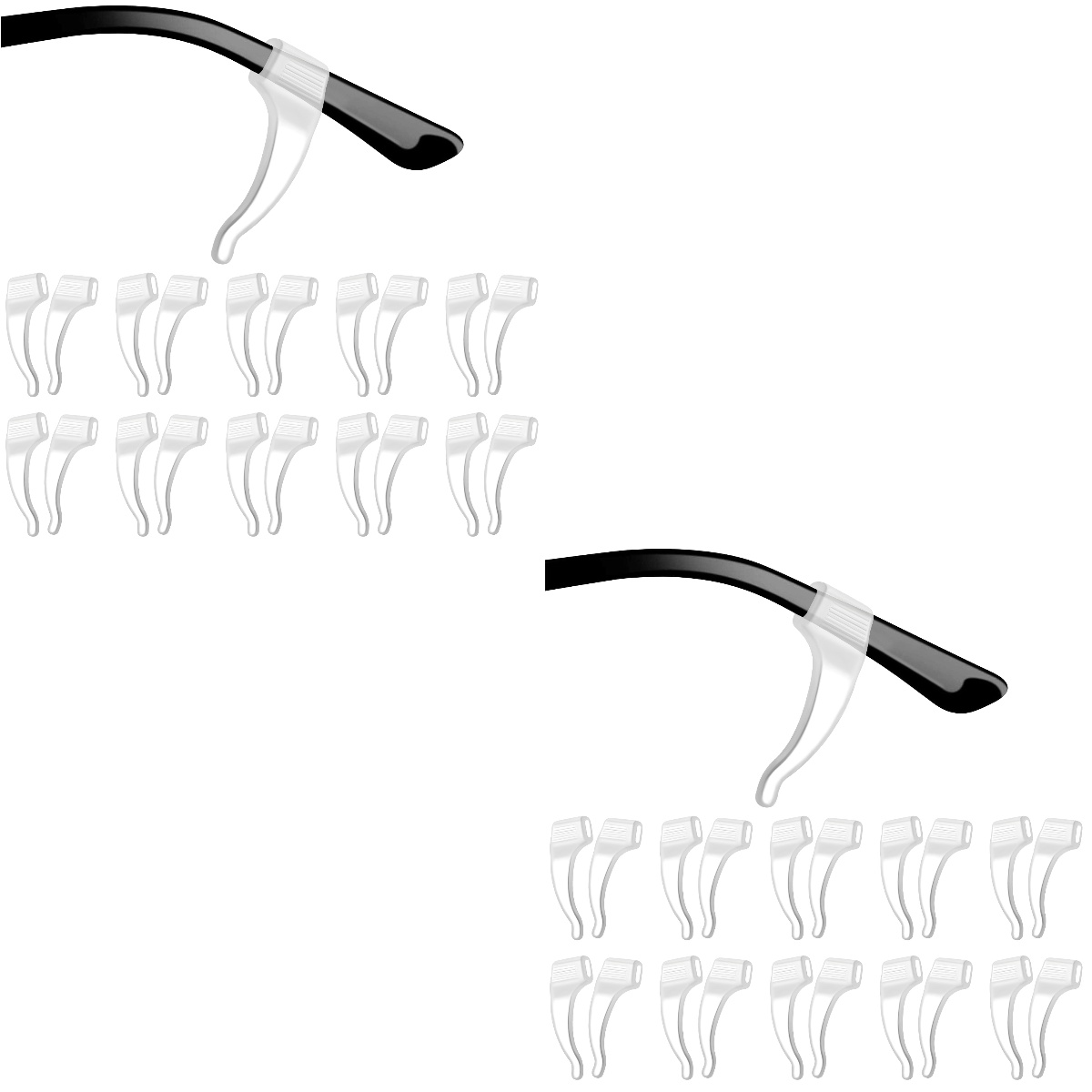 40 Pairs Eyeglasses Retainer Tool Ear Grips for Elastic Hooks Sun ...