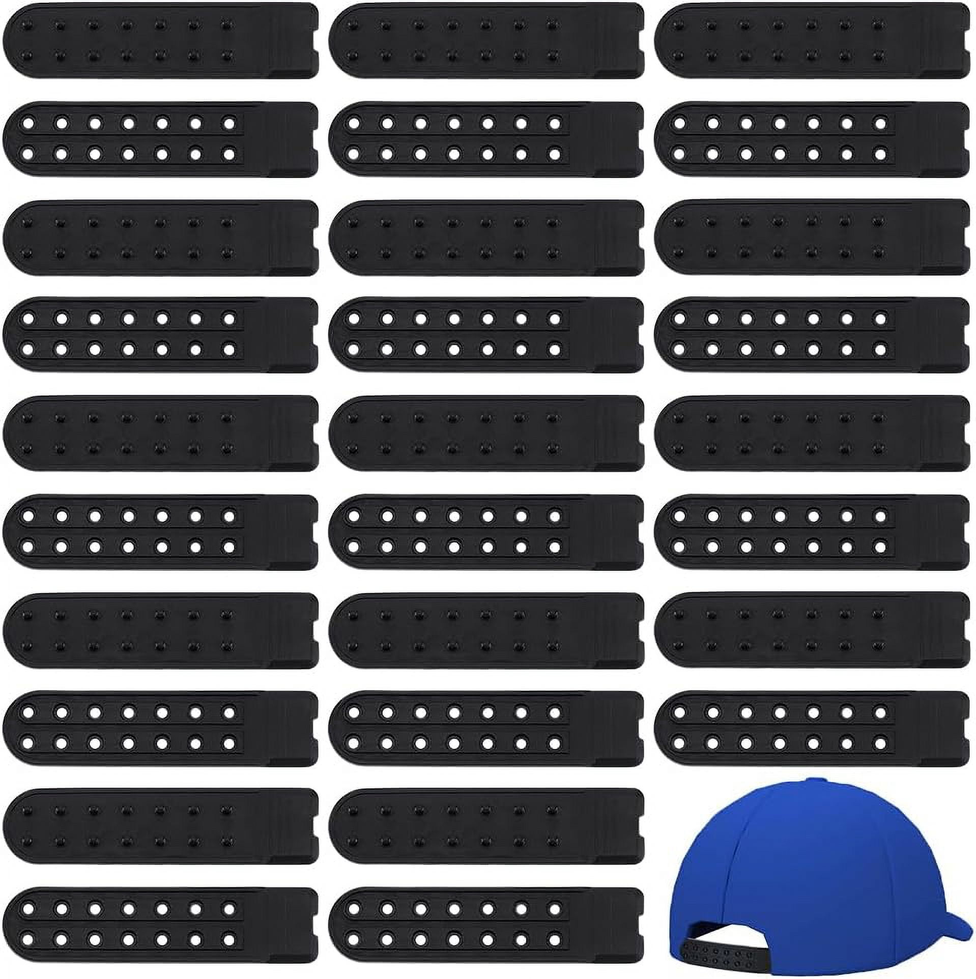 40 Pairs Snapback Straps with Double 7 Holes Black Plastic Hats Caps ...