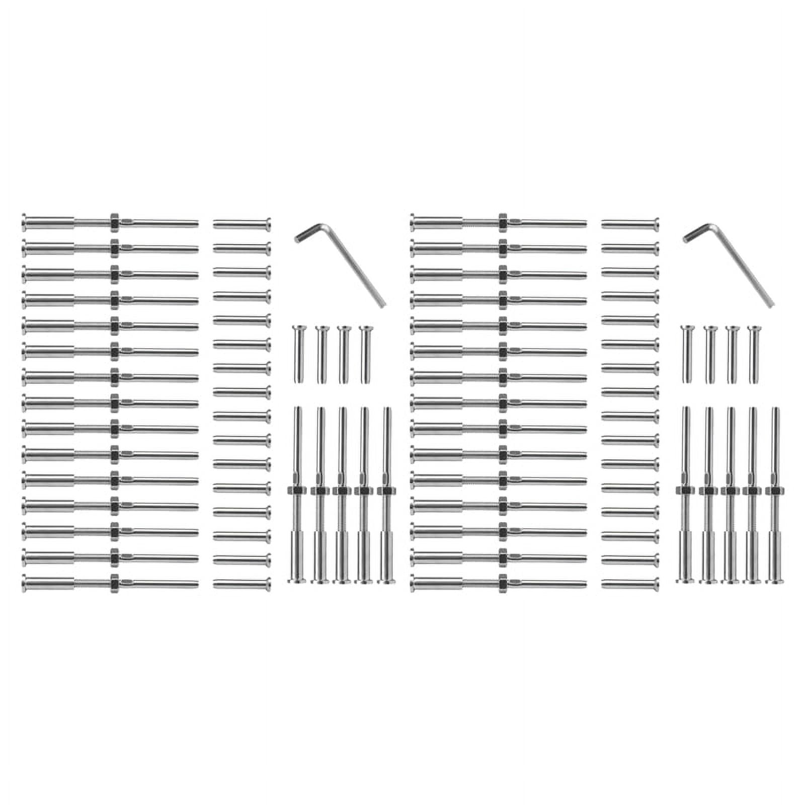 40 Pairs Stainless Steel 316 Grade Cable Railing Threaded Stud ...