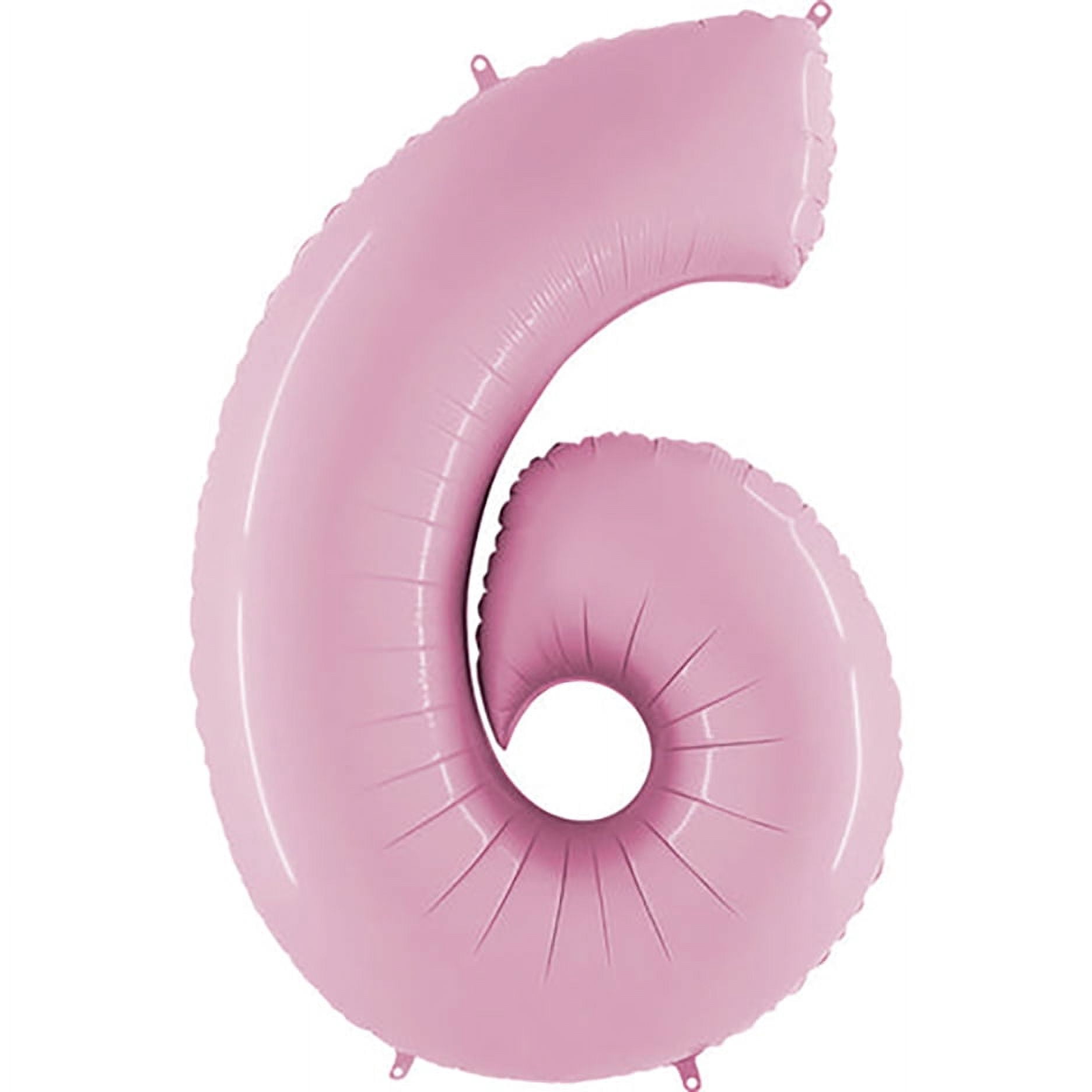40" Pastel Baby Pink Number 6 Foil Mylar JUMBO Balloon (Pack of 1 ...