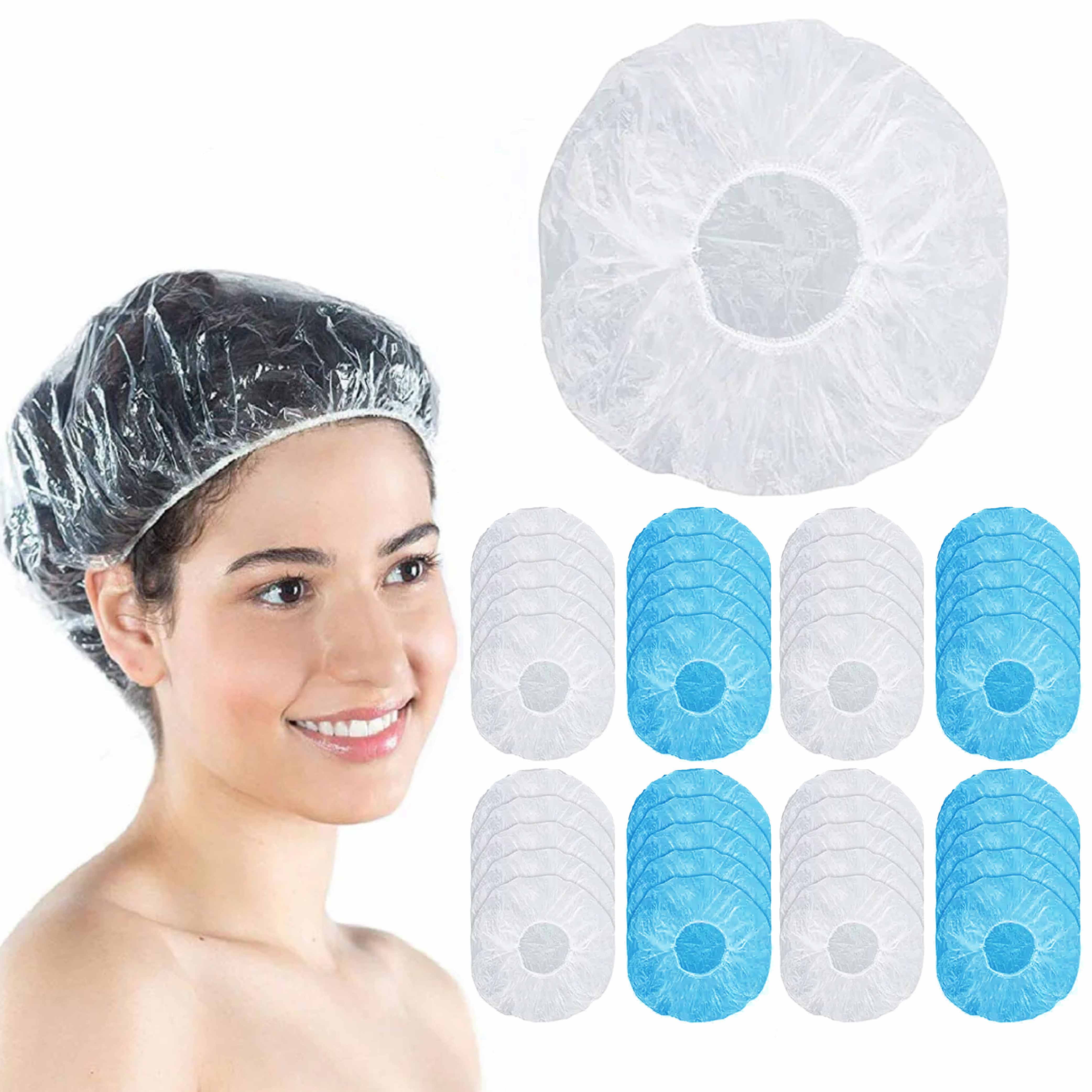 40 Pc Disposable Shower Cap Waterproof Bathing Caps Bath Hat Elastic ...