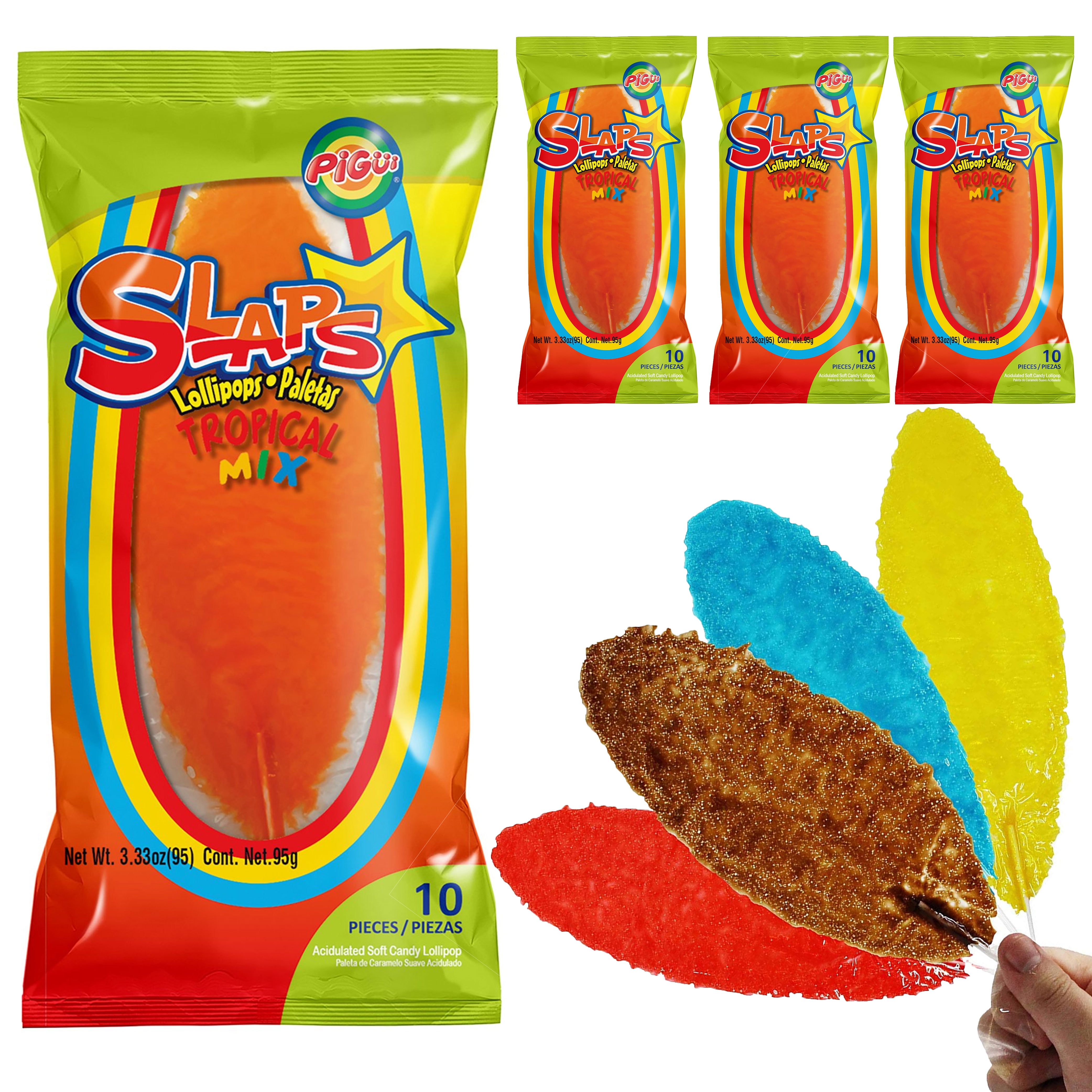 40 Pc Slaps Mexican Lollipops Tropical Mix Flavor Paletas Fruit Pops ...