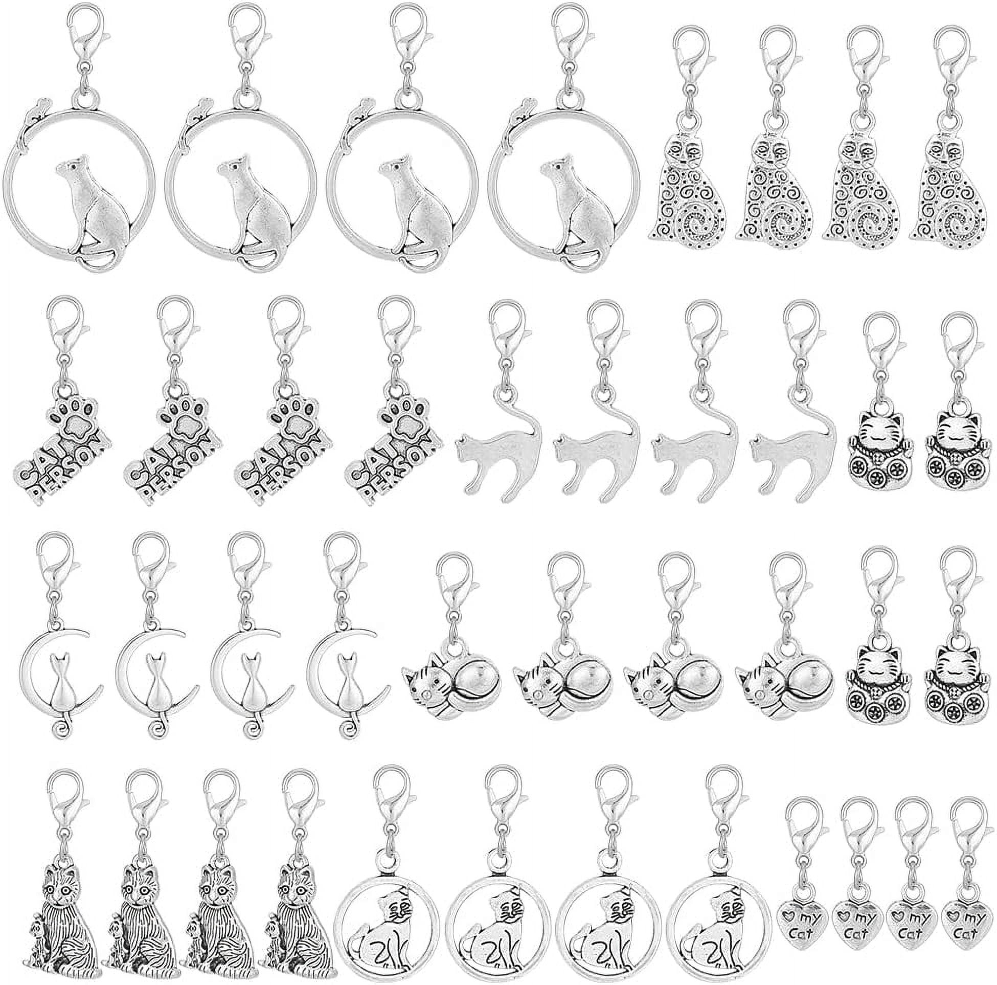 40Pcs 10 Styles Cat Zipper Pull Charm Cute Kitten Alloy Zipper Pendant ...