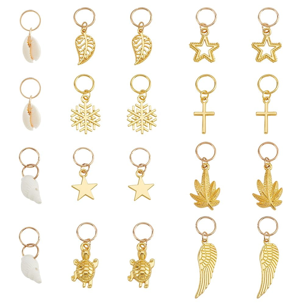 40 Pcs 10 Styles Golden Hair Jewelry Locus Braids Hair Clips Metal Hair ...