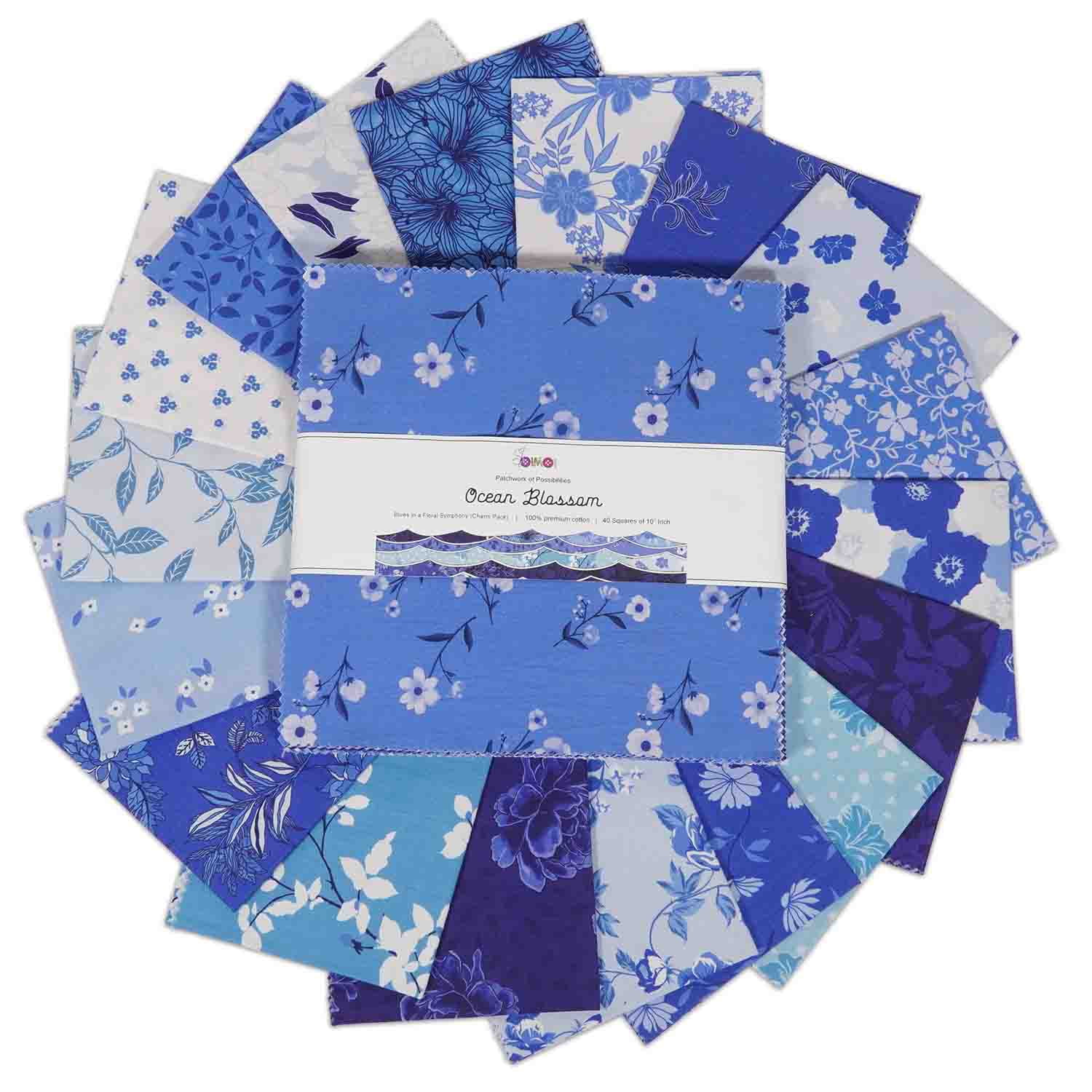 40 Pcs 10" x 10" DIY Cotton Fabric Squares, Fabric Squares Bundles ...