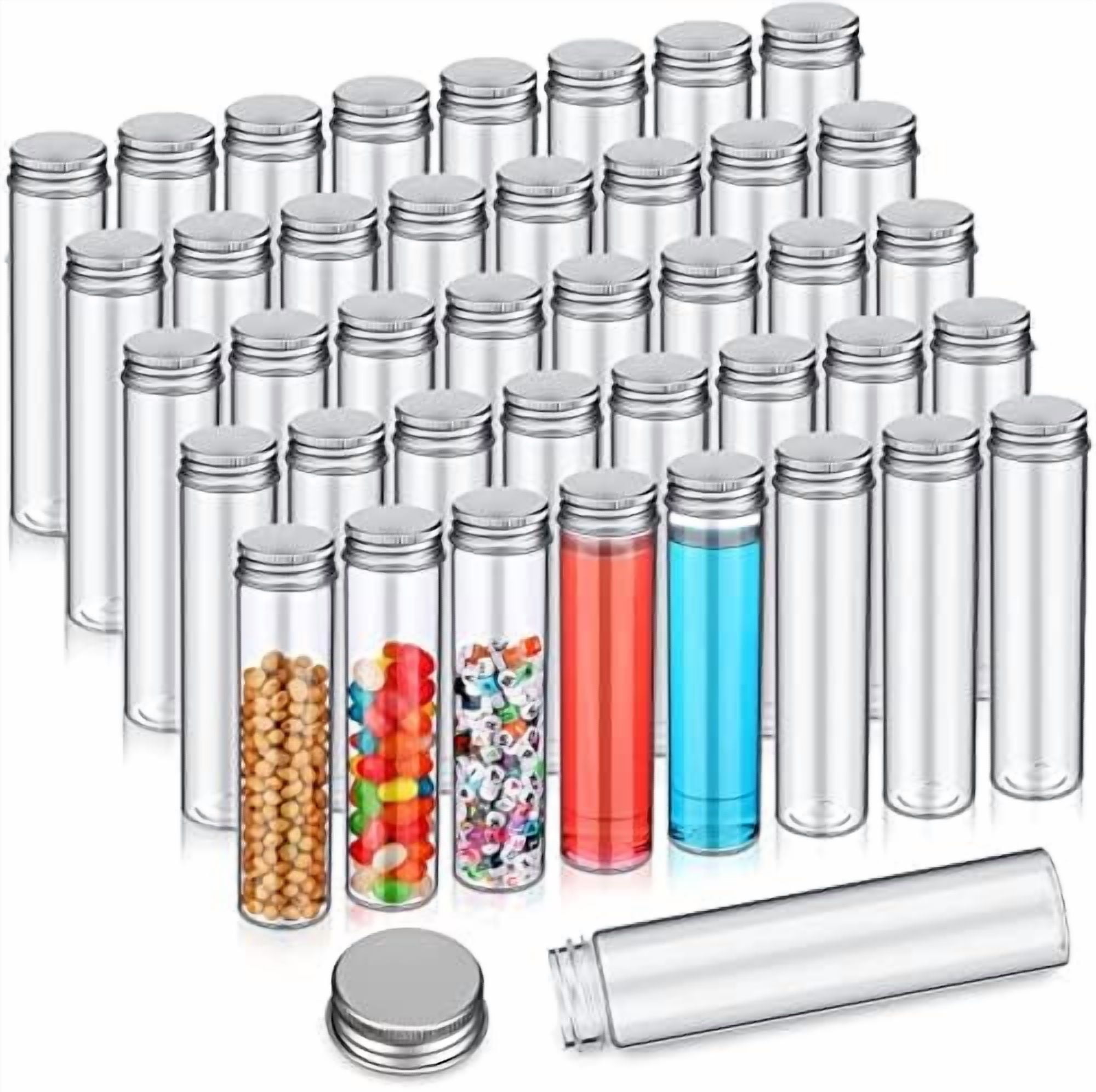 40 Pcs 110ml Clear Test Tubes with Lids Plastic Candy Tube Transparent ...