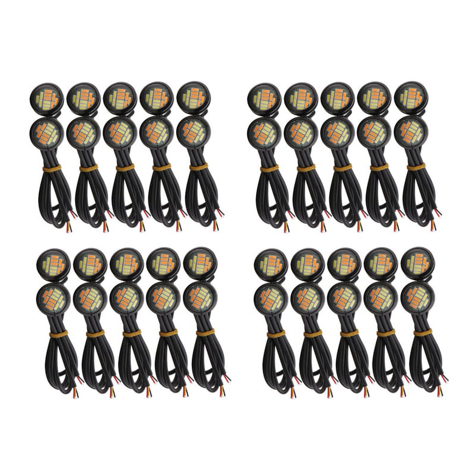 40 Pcs 12V 23mm Dual Color Switchback 4014 Smd 12 LED Drl Eagle Eye ...