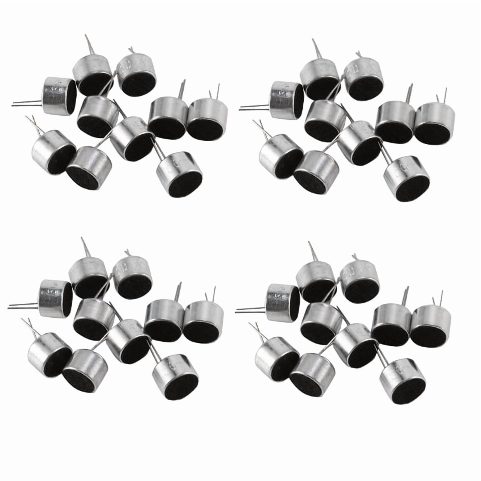 40 Pcs 2 Pin Mini MIC Capsule Electret Condenser Microphone Silver Tone ...