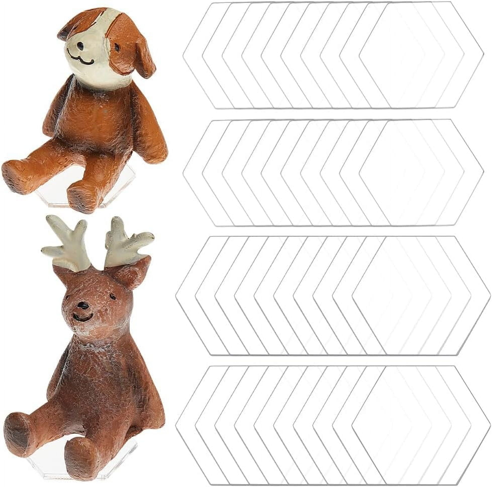 40 Pcs 2 Sizes Clear Miniature Bases Transparent Model Bases Acrylic ...