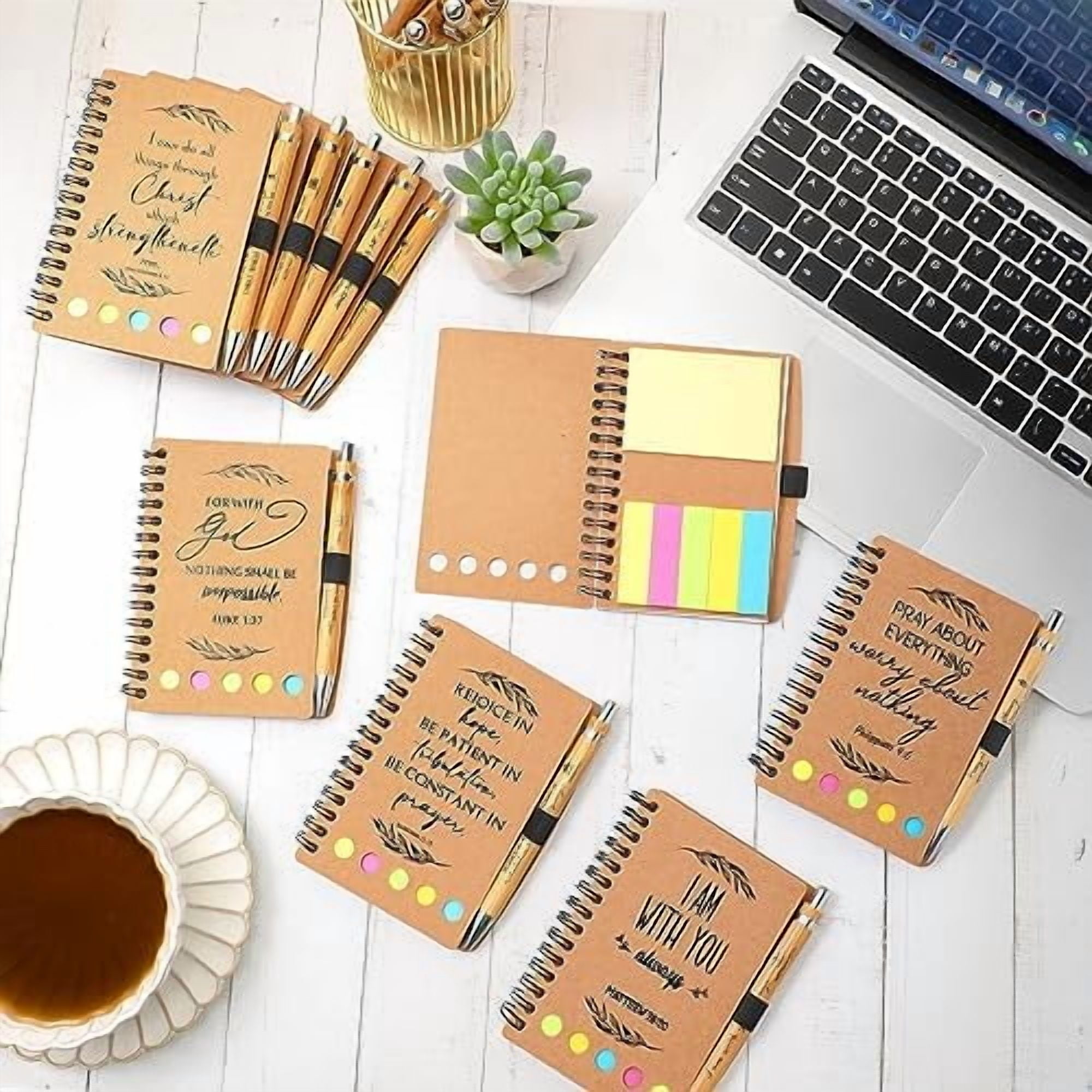 40 Pcs/20 Set Christian Gifts Bulk Notebook Bible Verse Pen Religious ...