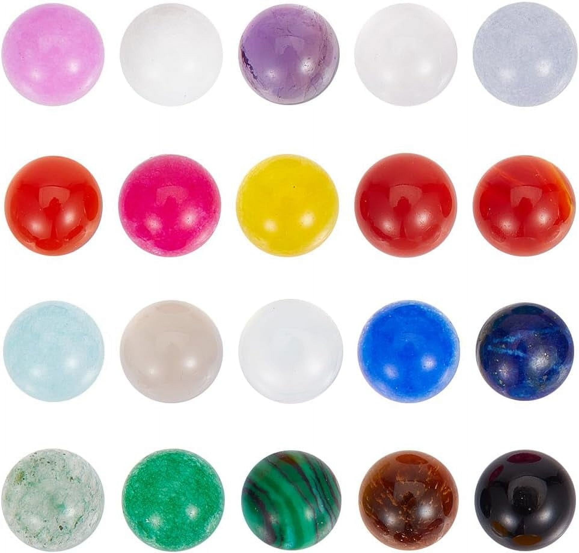 40 Pcs 20 Styles Mixed Round Stone Flatback Loose Stone Colorful ...