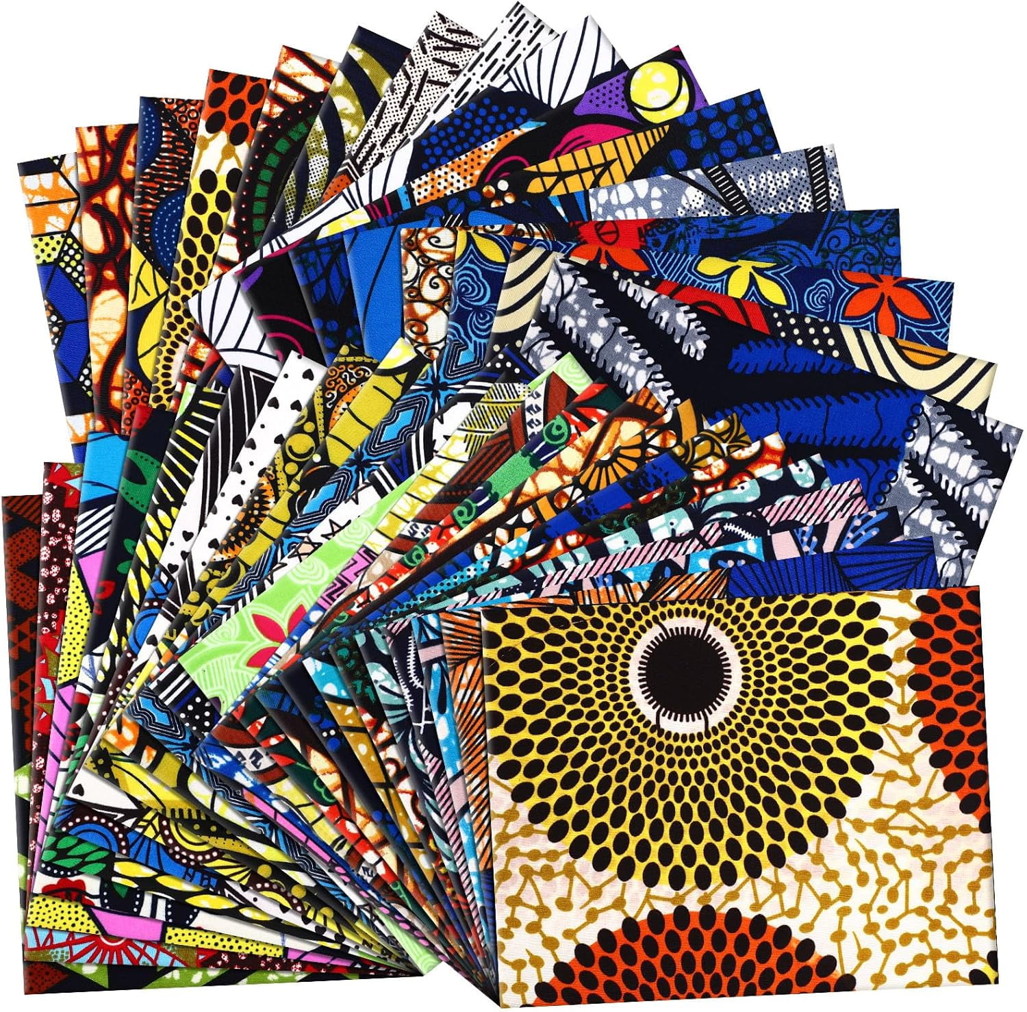 40 Pcs 20 x 16 Inch African Cotton Fabric Square No Repeat Quilting ...