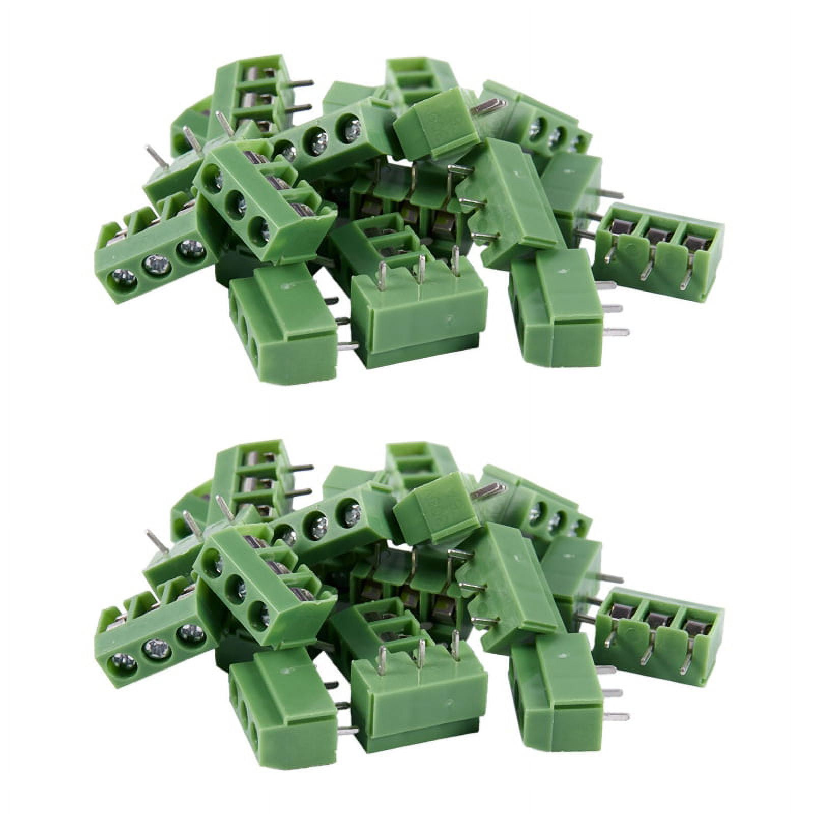 40 Pcs 3 Pin 5mm Pitch PCB Mount Screw Terminal Block AC 250V 8A,40 x ...