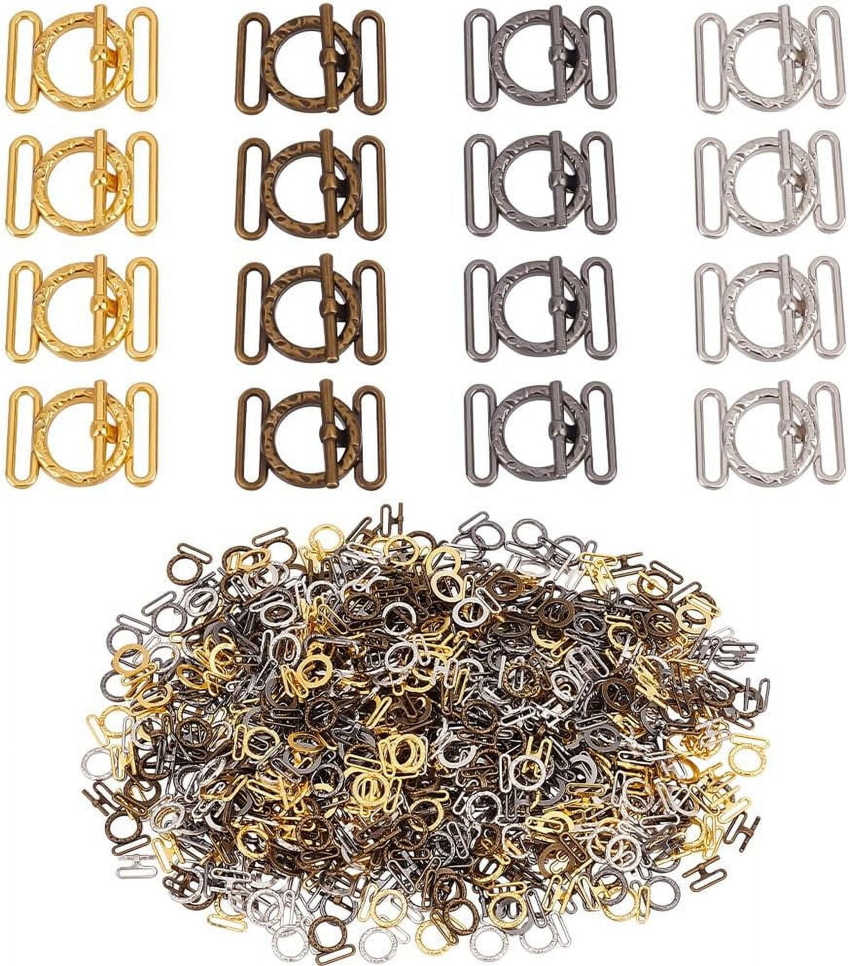 40 Pcs 4 Colors Iron Buckles 2 Parts Ornate Buckles Clothes Mini ...