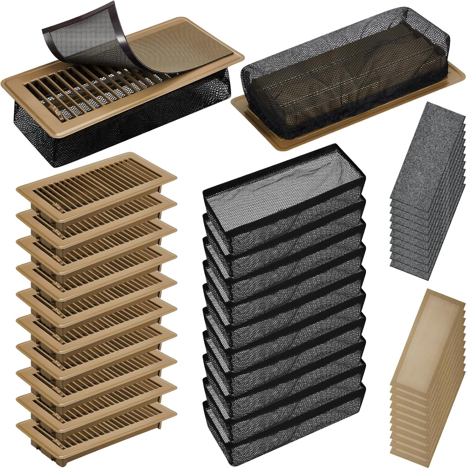 40 Pcs 4" X 10" Floor Register Set with Metal Vent Covers for Home Air ...