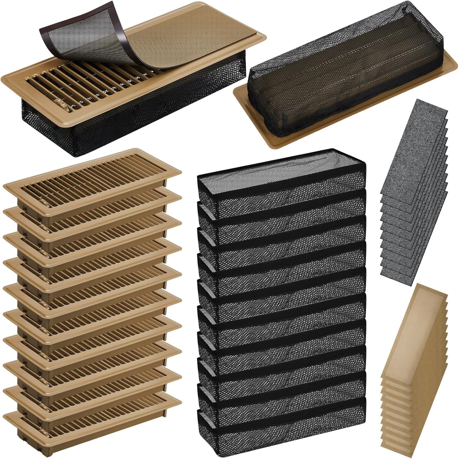 40 Pcs 4" X 12" Floor Register Set with Metal Vent Covers for Home Air ...