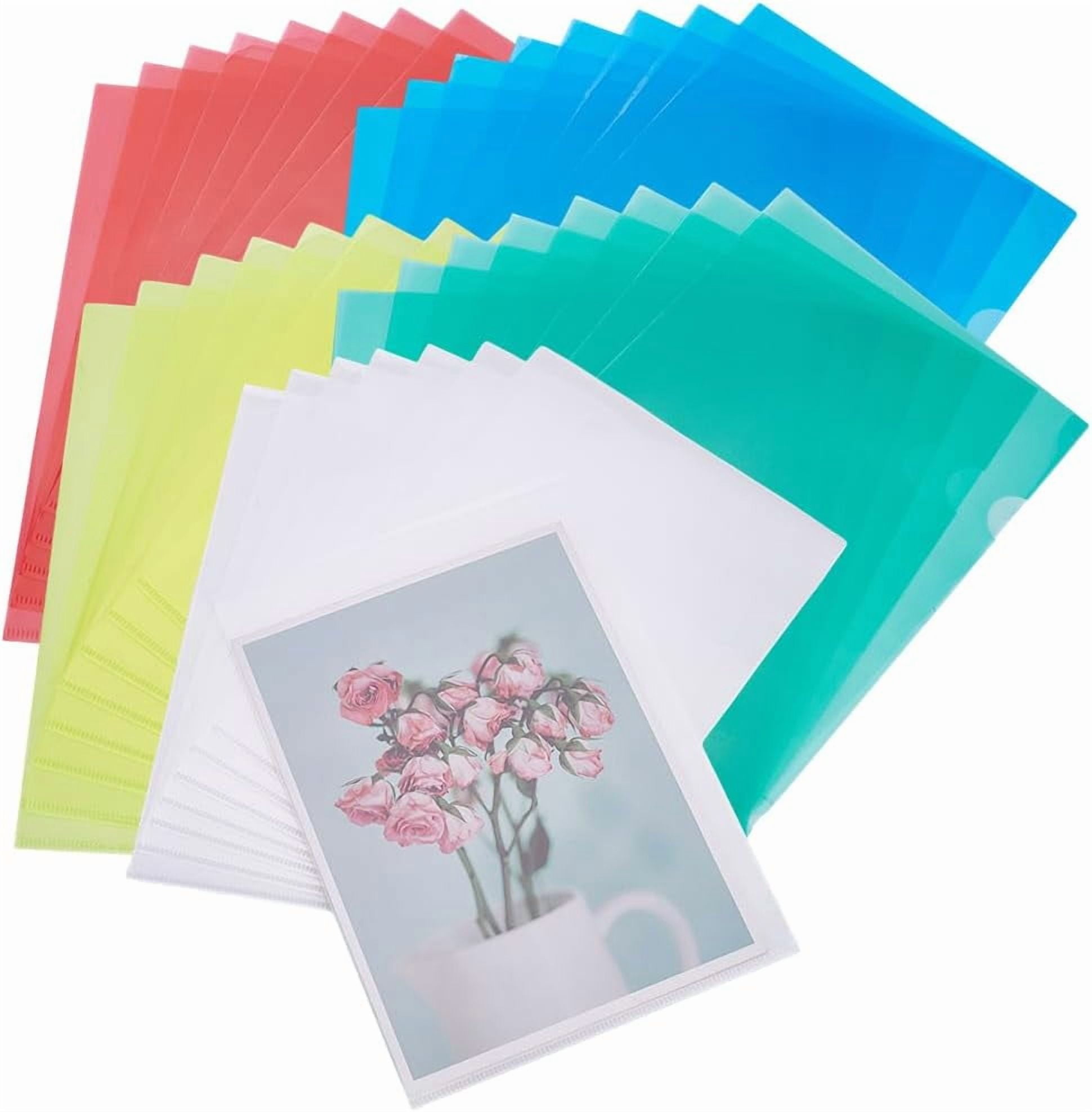 40 Pcs 5 Colors L Type Plastic Folder 12x8.5inches Copy Safe Project ...