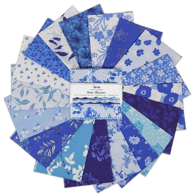 40 Pcs 5" x 5" DIY Cotton, Fabric Squares Bundles Patchwork, 5" Layer ...